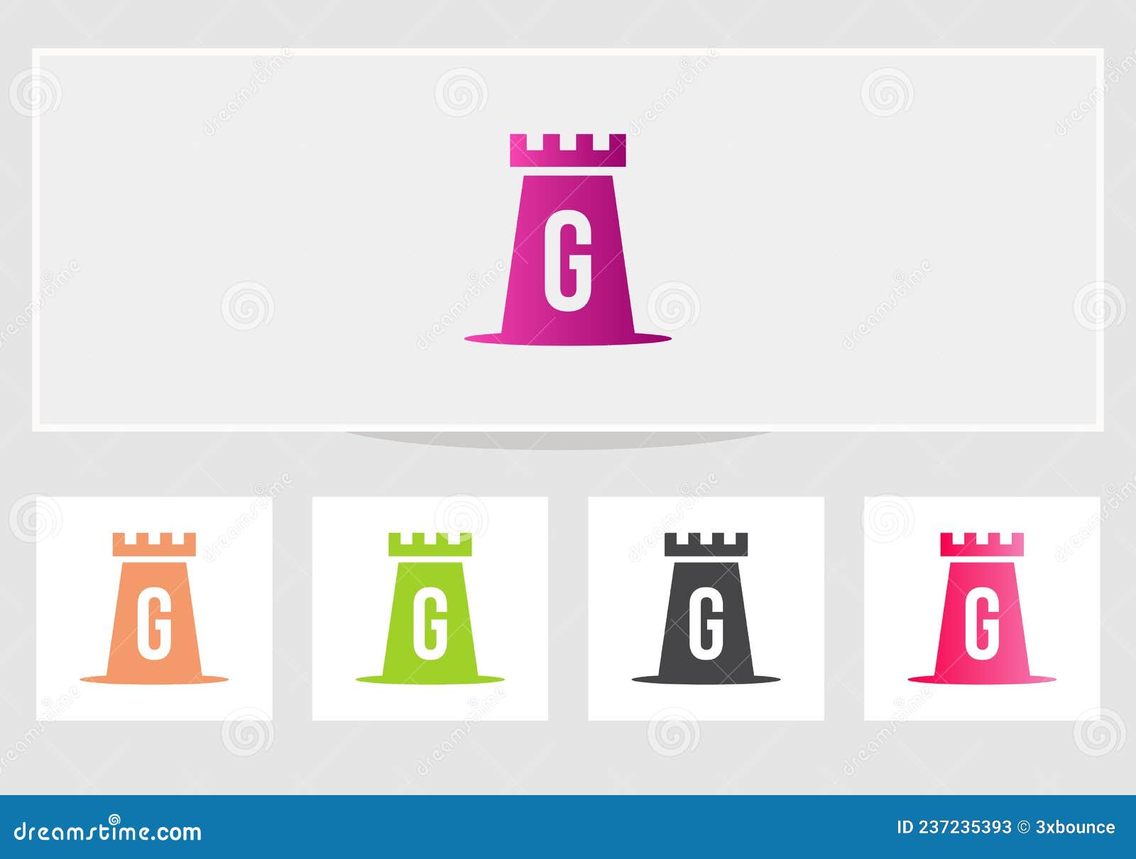 Castle Logo on Letter G. Castle King Logo Design Initial G Letter ...