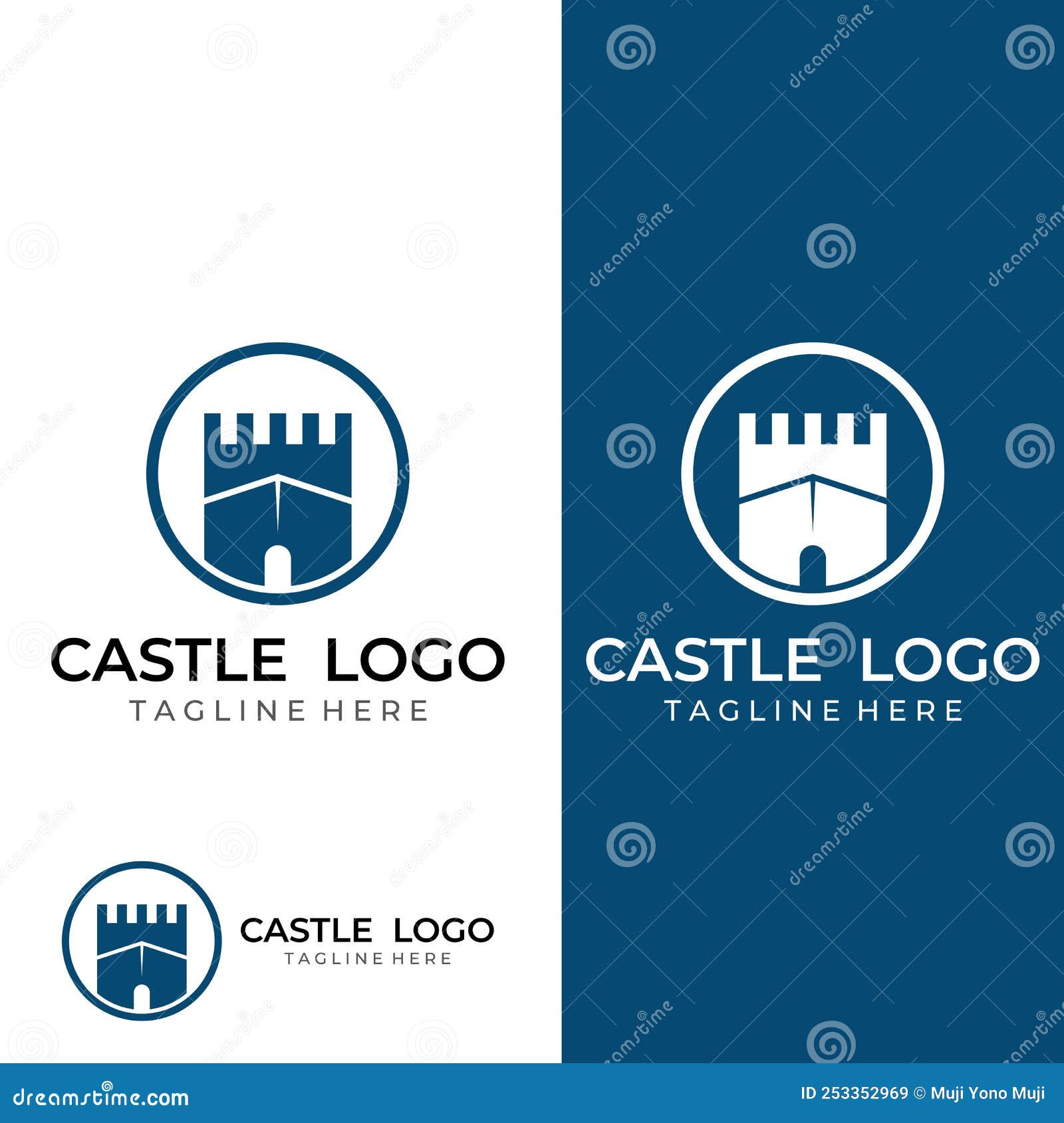 Castle Logo Silhouette, Castle Logo with Shield Combination Design ...