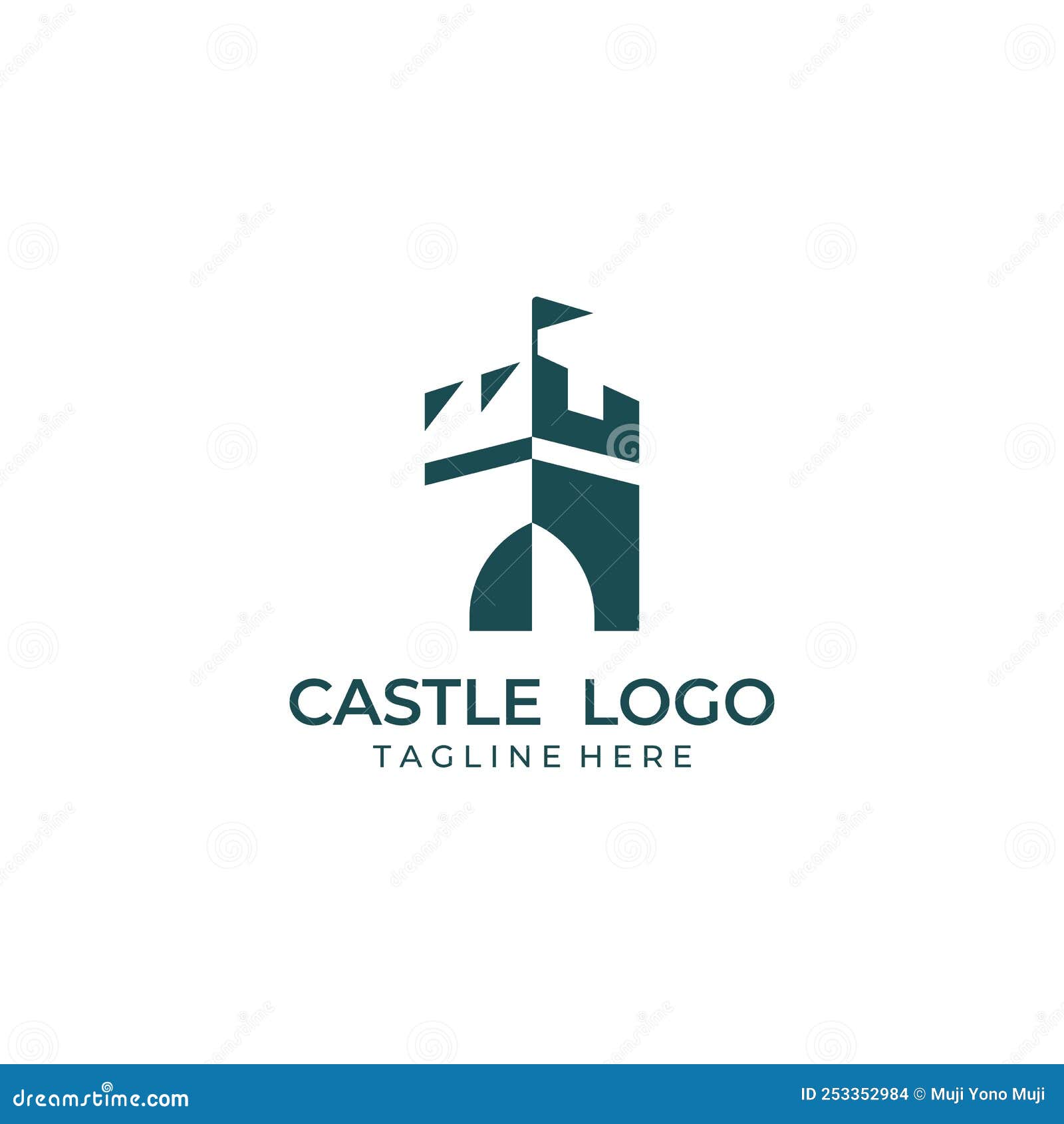 Castle Logo Silhouette, Castle Logo with Shield Combination Design ...