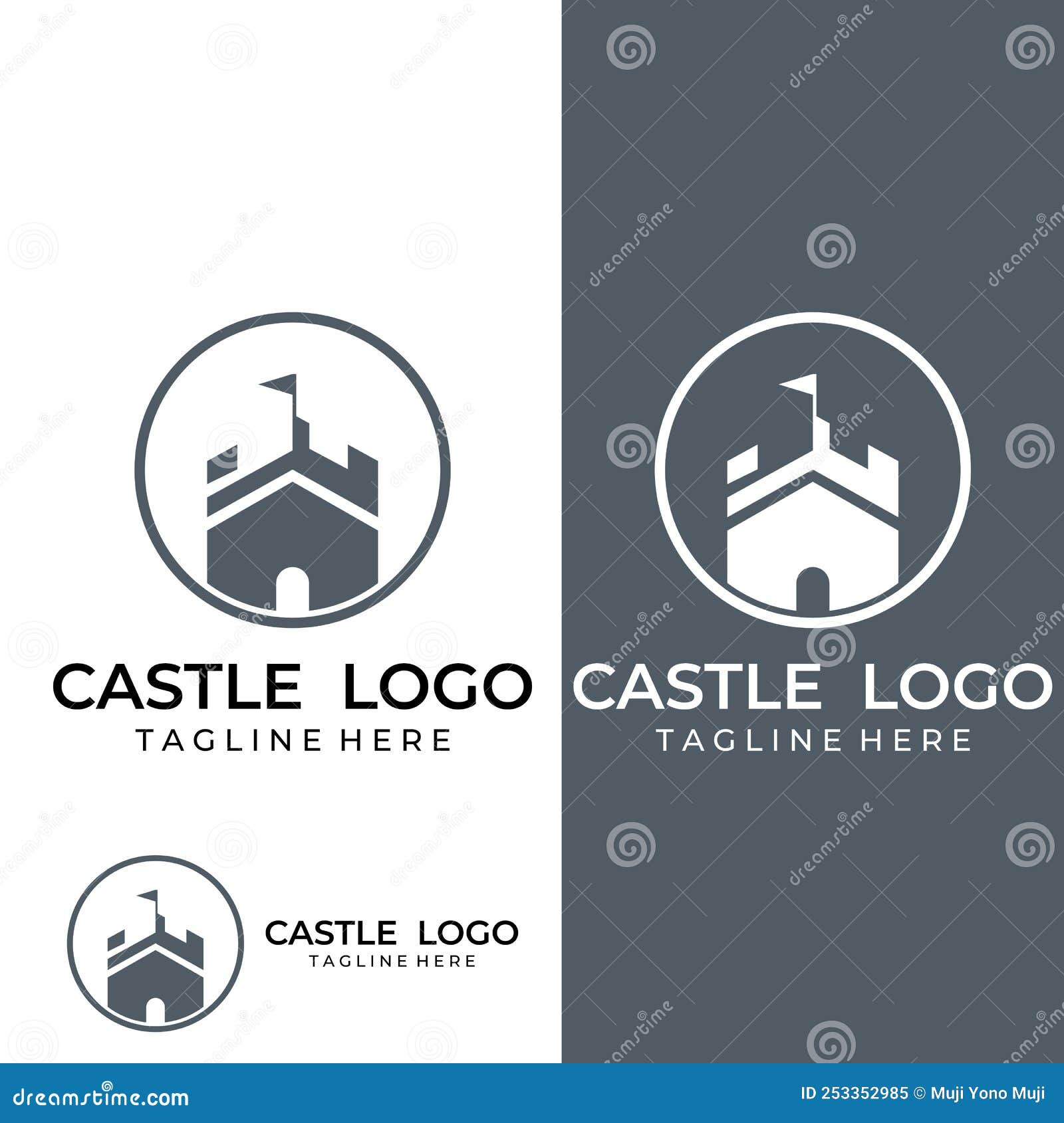 Castle Logo Silhouette, Castle Logo with Shield Combination Design ...