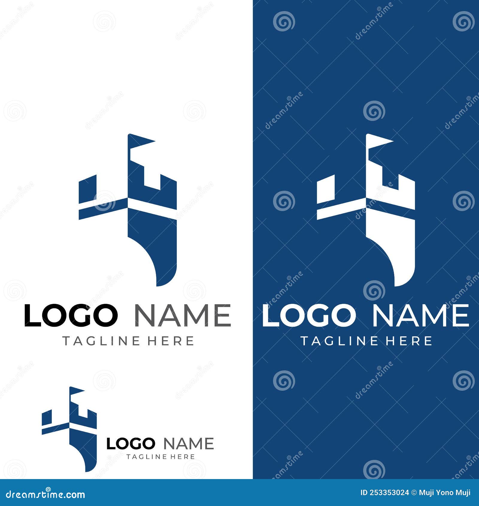 Castle Logo Silhouette, Castle Logo with Shield Combination Design ...