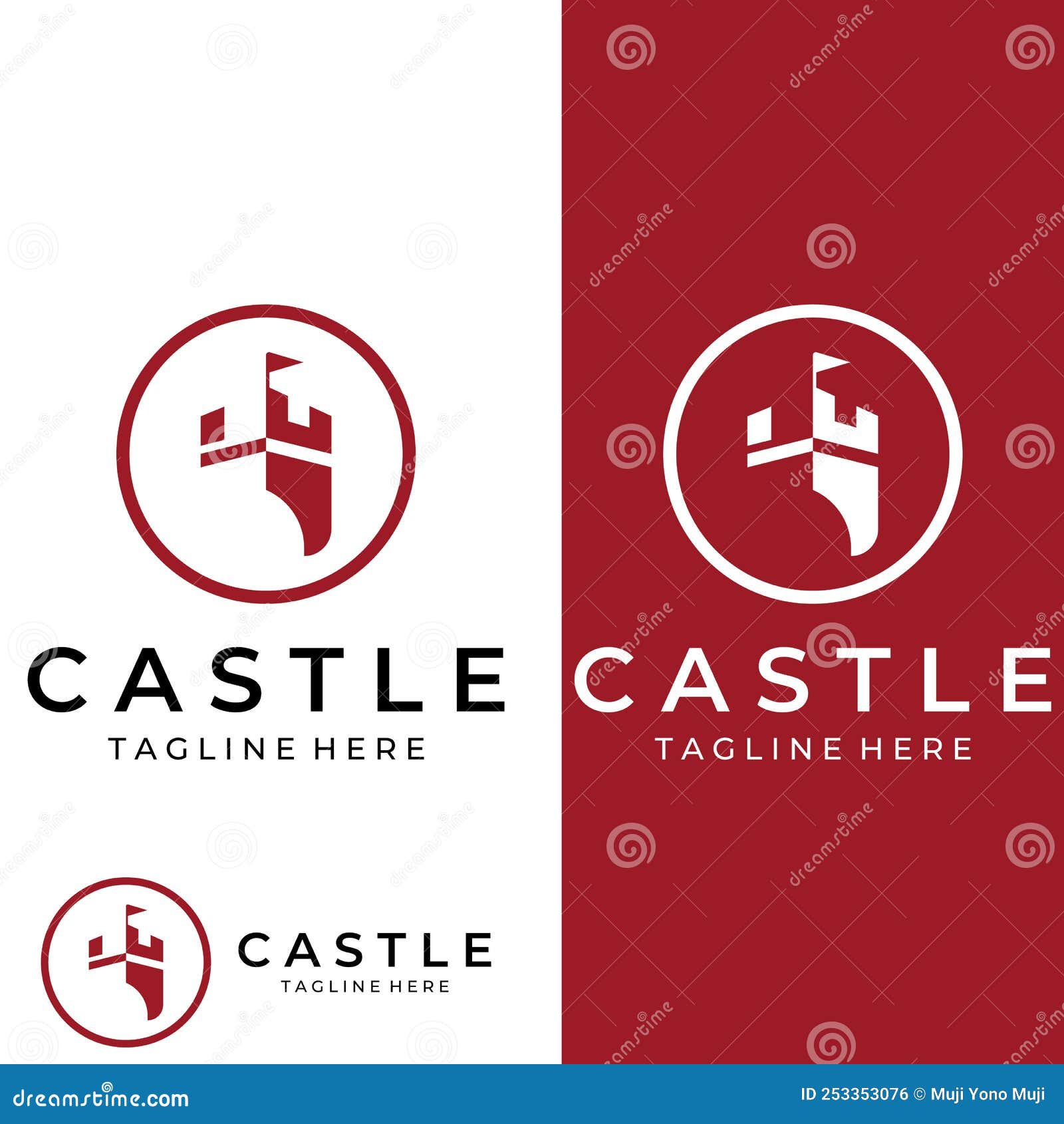 Castle Logo Silhouette, Castle Logo with Shield Combination Design ...