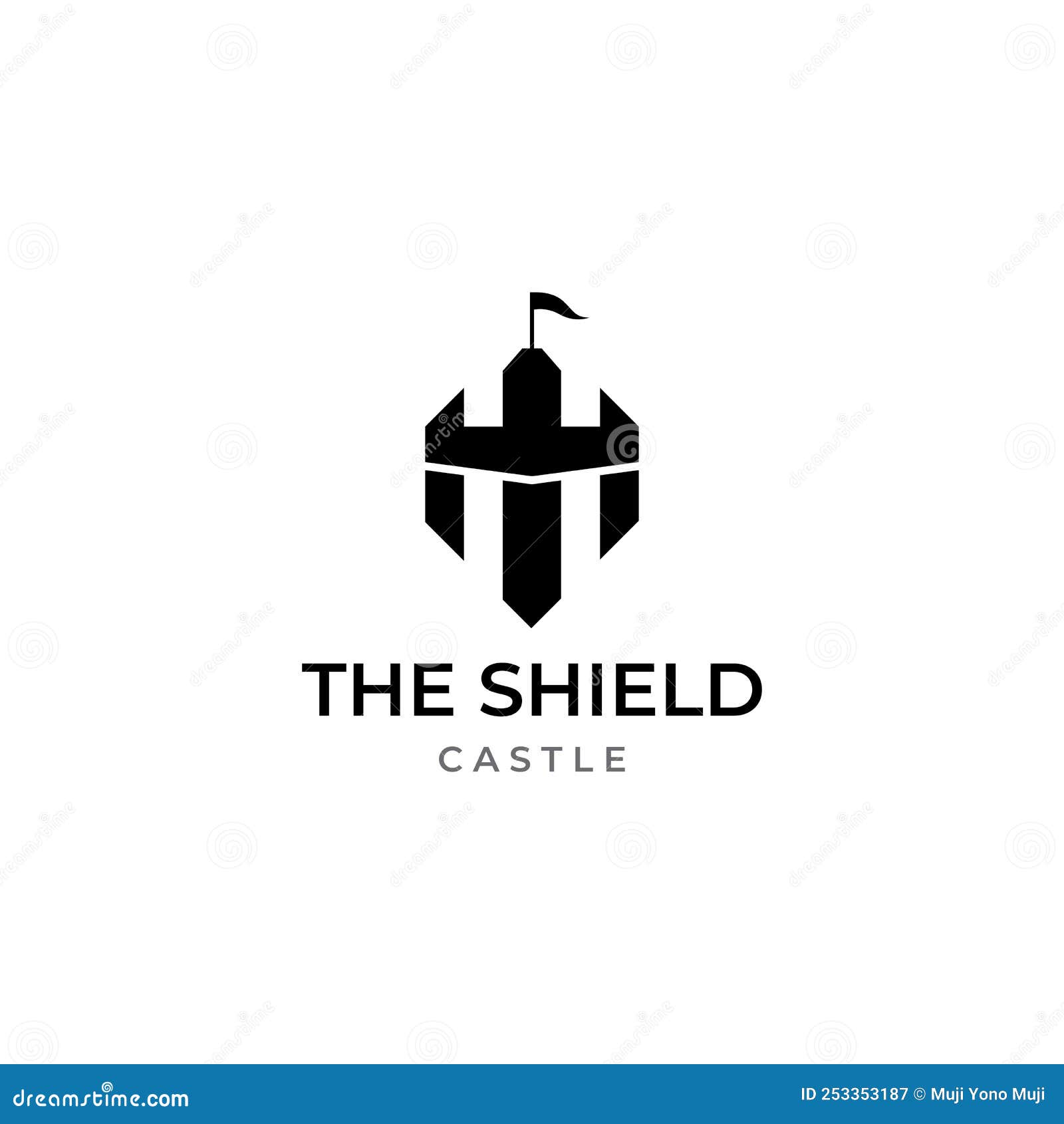 Castle Logo Silhouette, Castle Logo with Shield Combination Design ...