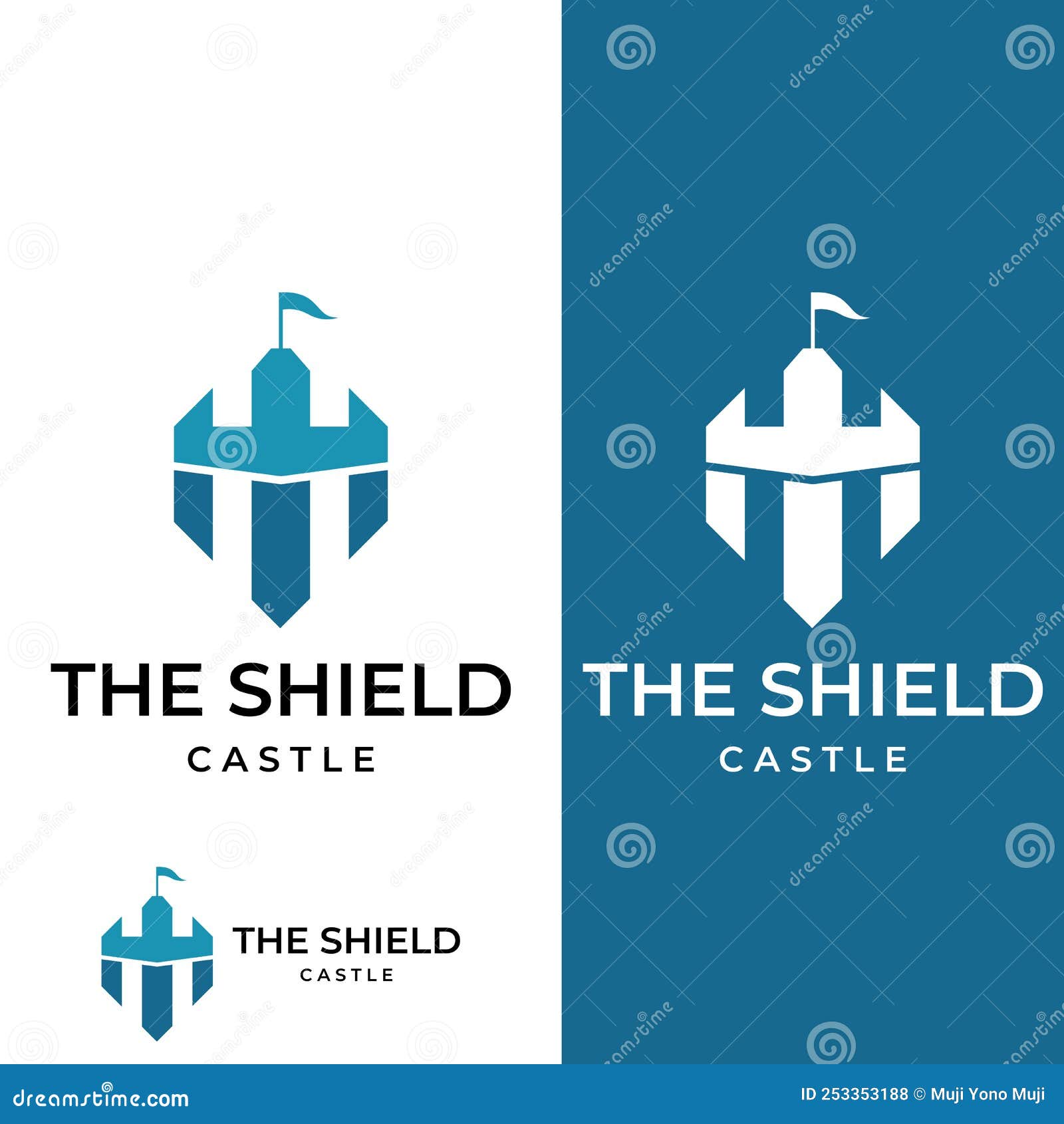 Castle Logo Silhouette, Castle Logo with Shield Combination Design ...