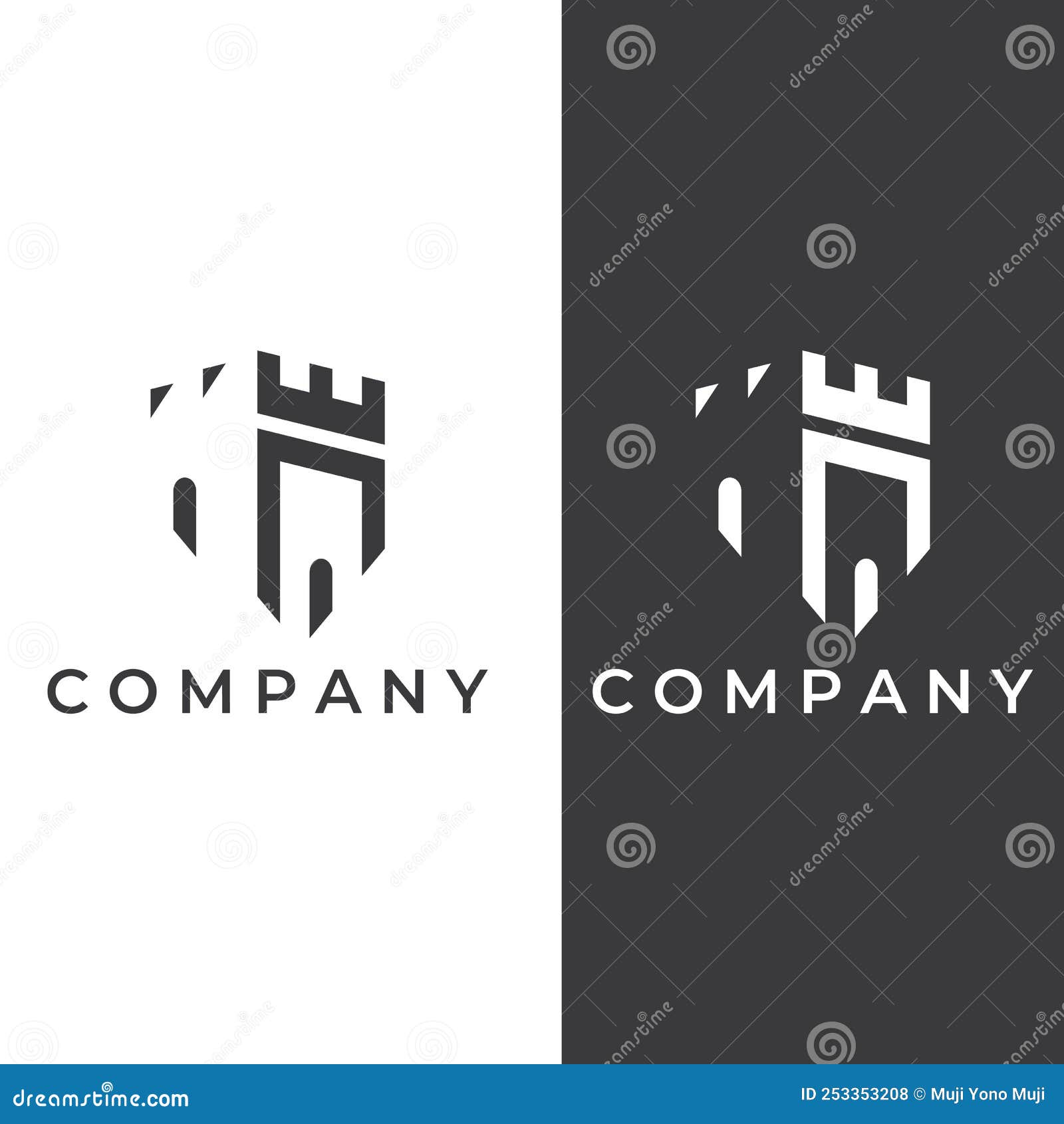 Castle Logo Silhouette, Castle Logo with Shield Combination Design ...