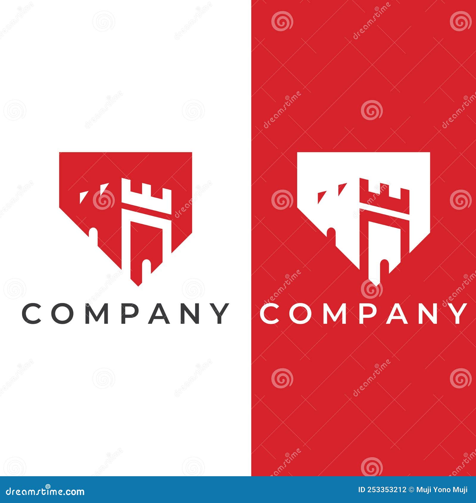 Castle Logo Silhouette, Castle Logo with Shield Combination Design ...