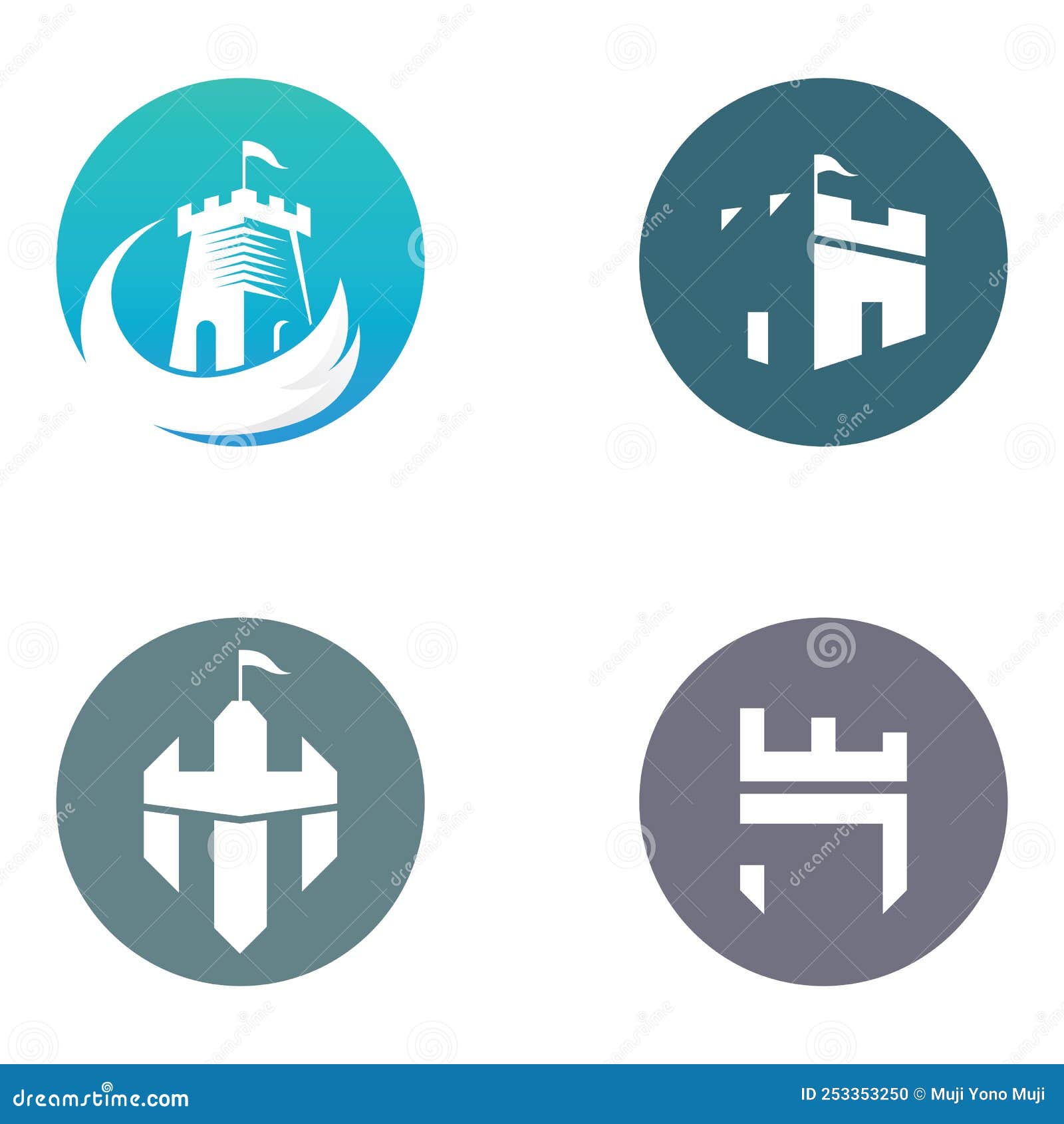 Castle Logo Silhouette, Castle Logo with Shield Combination Design ...