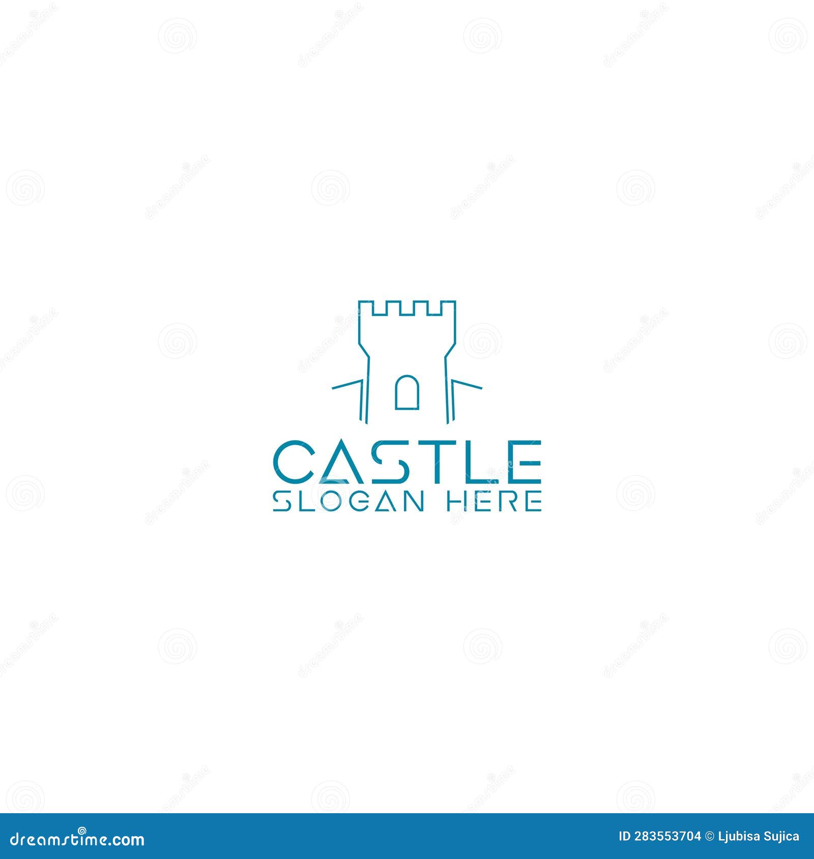 Castle Logo Template Isolated on White Background Stock Vector ...