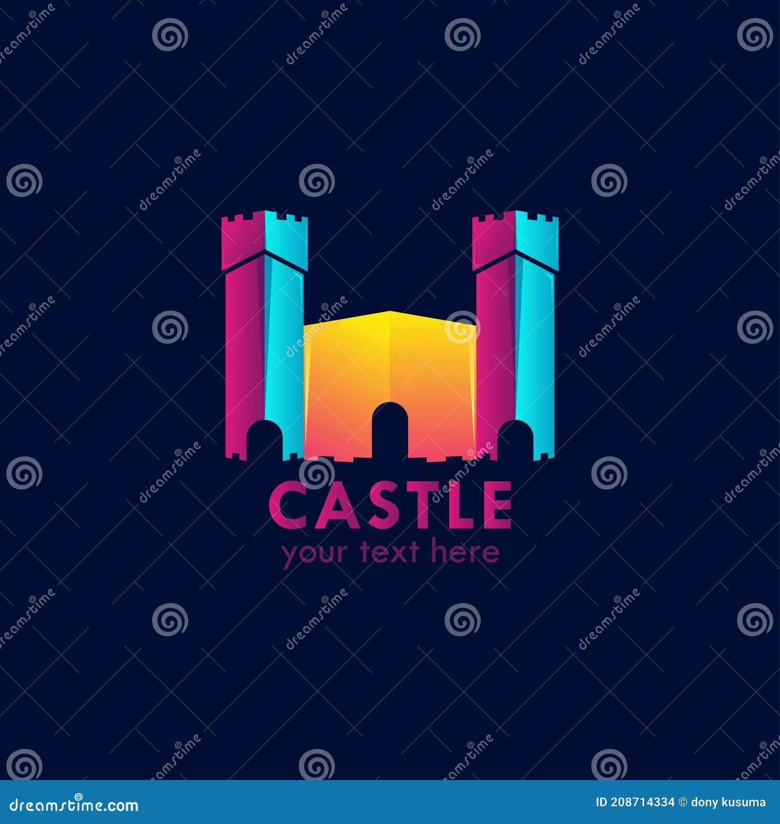 Castle Logo Vector Design for Banner Company and Brand Stock Vector ...