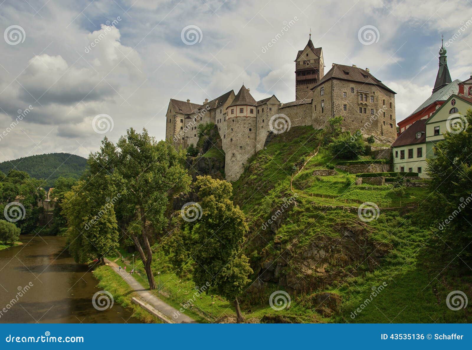 Castle Loket in Czech Republic Stock Photo - Image of castle, city ...