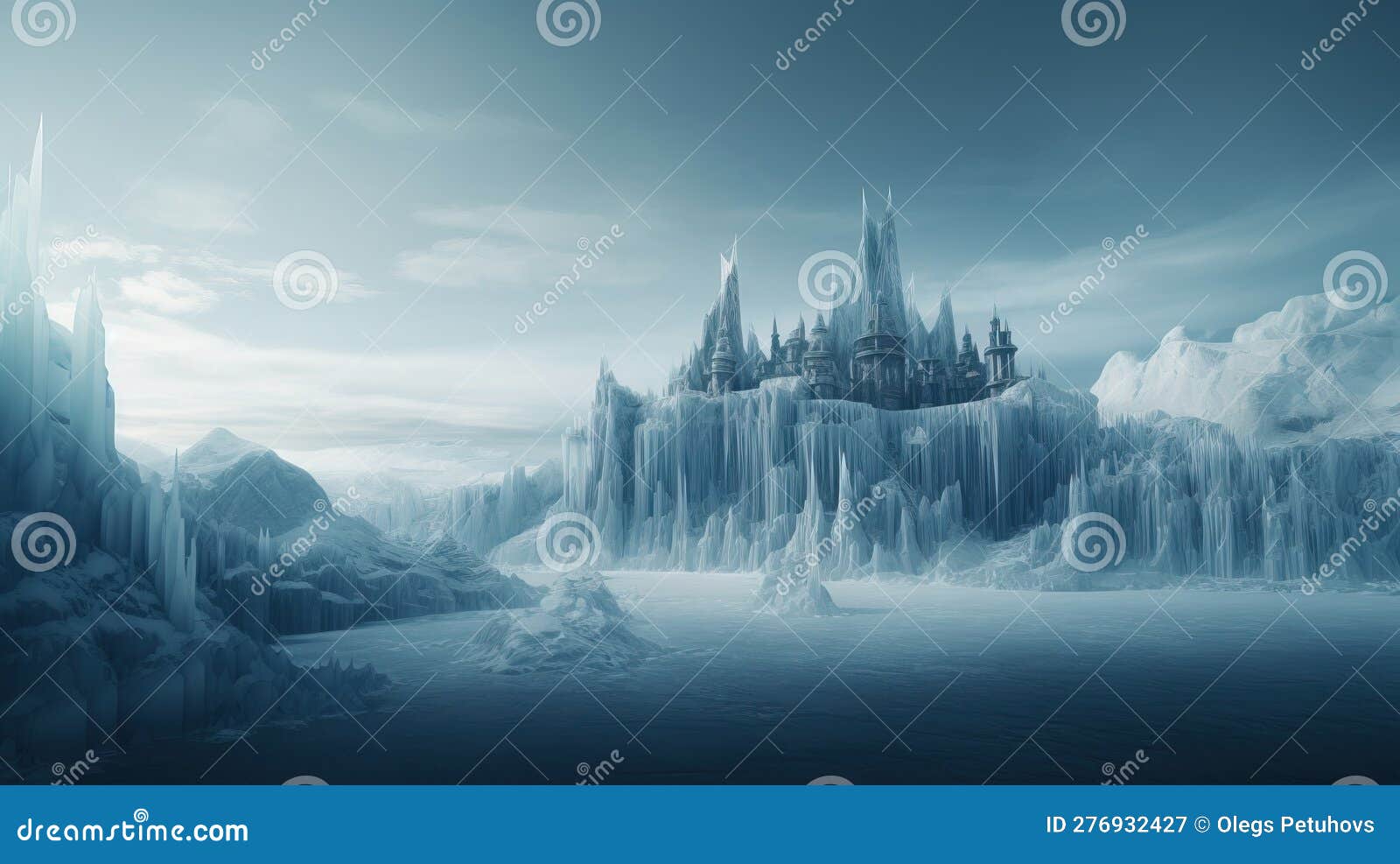 A Castle Made Out of Ice on a Frozen Lake in the Middle of a Frozen ...