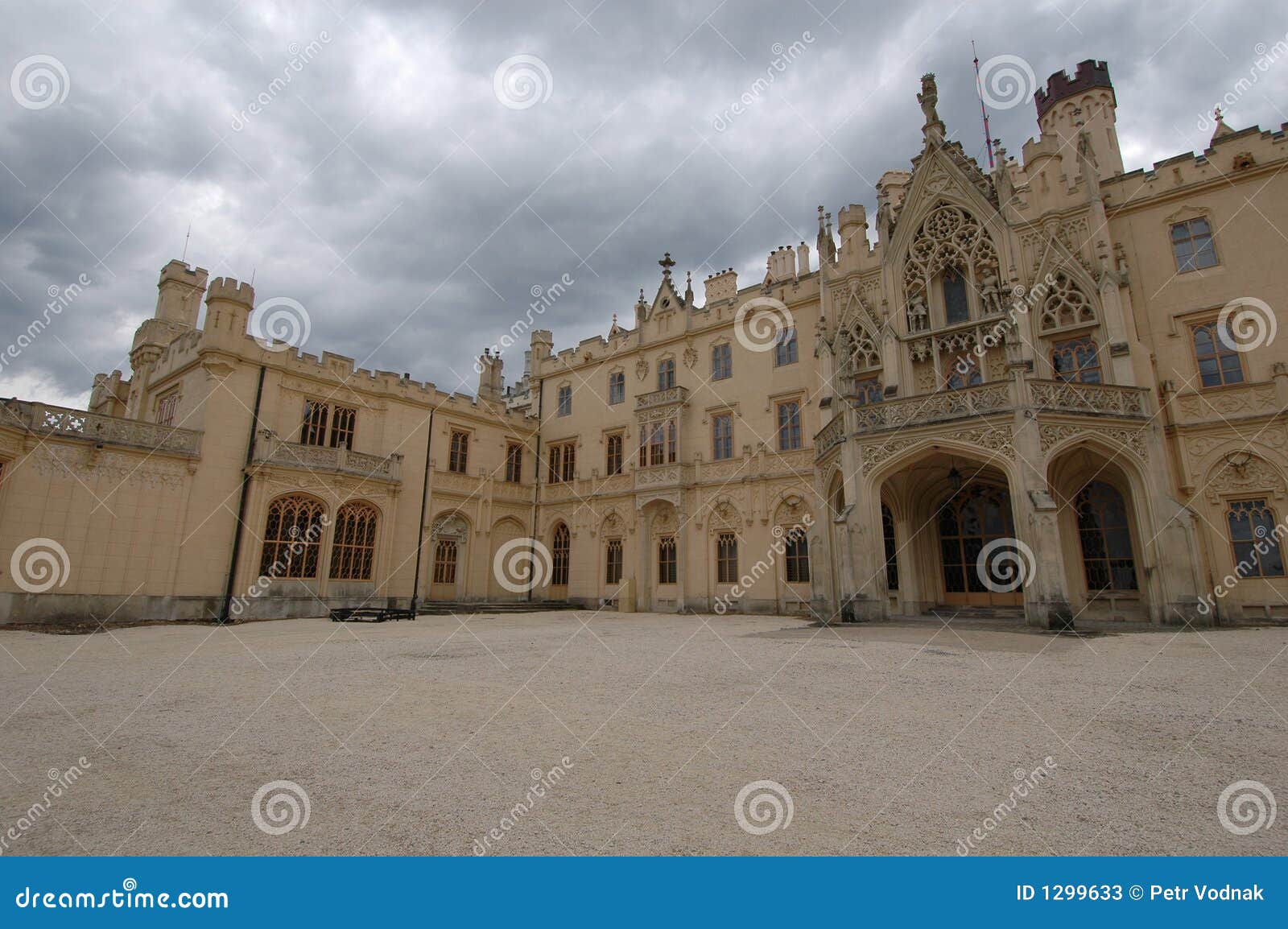 Castle Main Courtyard stock image. Image of building, tower - 1299633