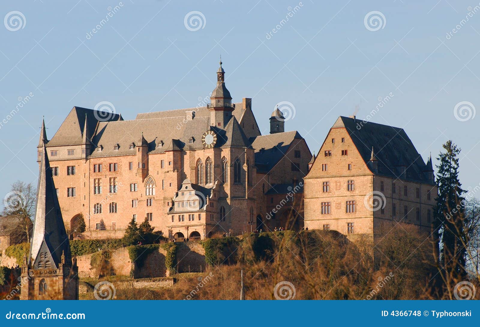 Castle in Marburg, Germany stock photo. Image of turret - 4366748