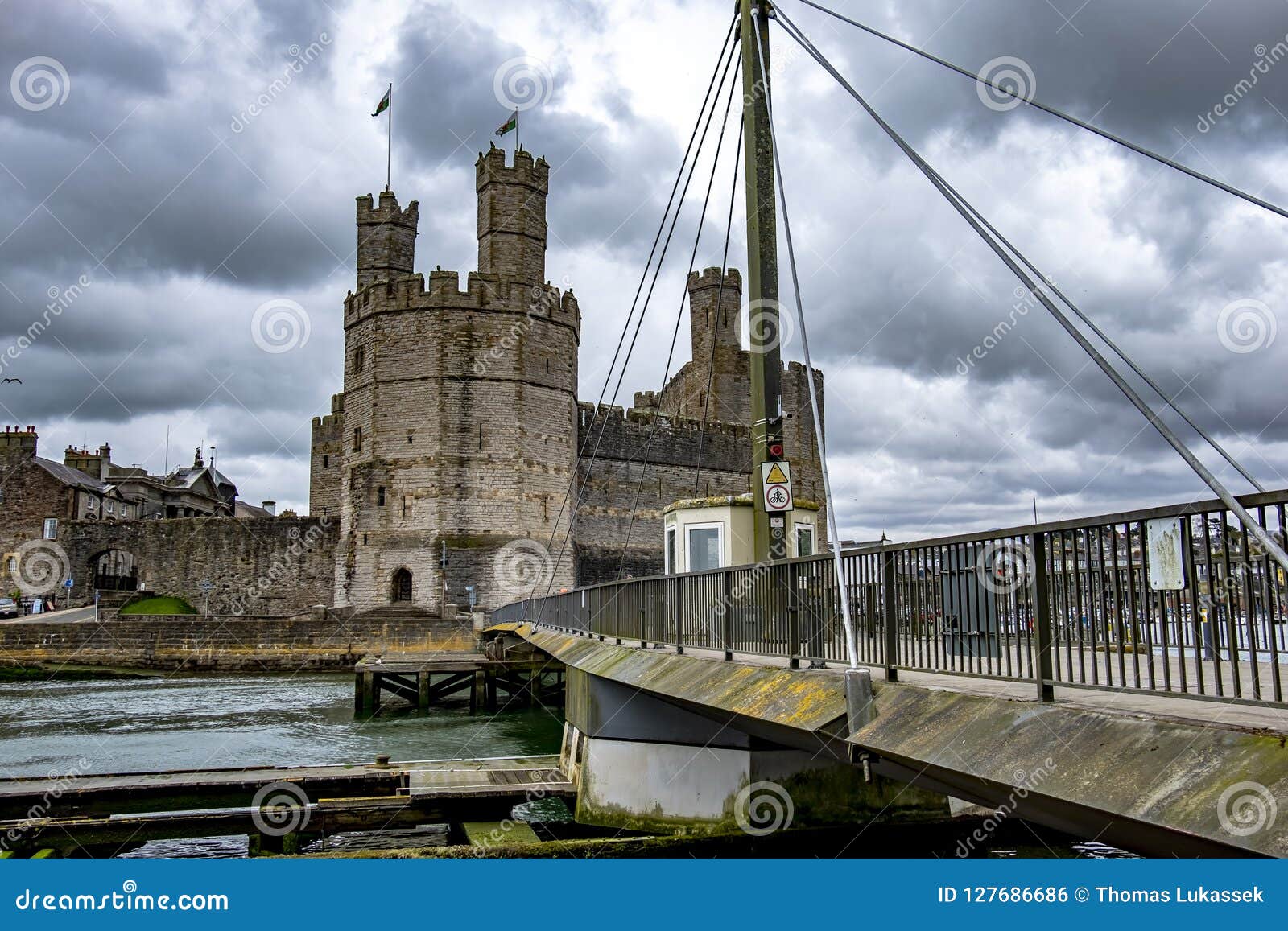 Castle and Marina at Caernarfon, North Wales Stock Photo - Image of ...
