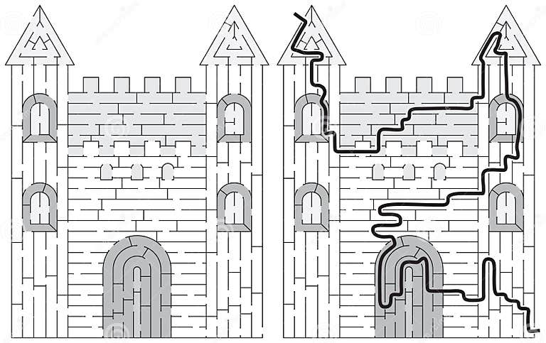 Castle maze stock vector. Illustration of white, castle - 218917940