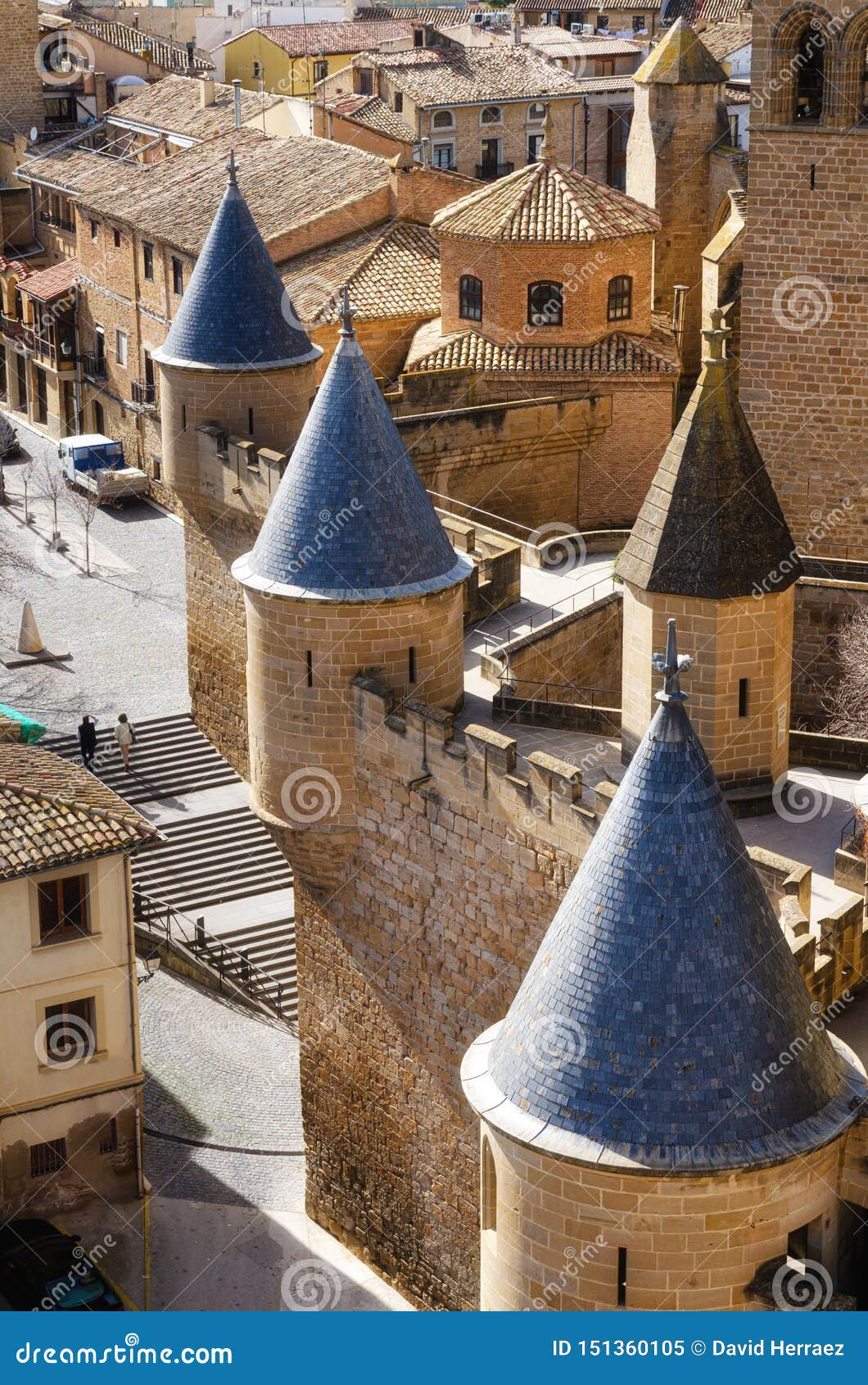 Castle in the Medieval Village of Olite in Navarra, Spain. Stock Image ...
