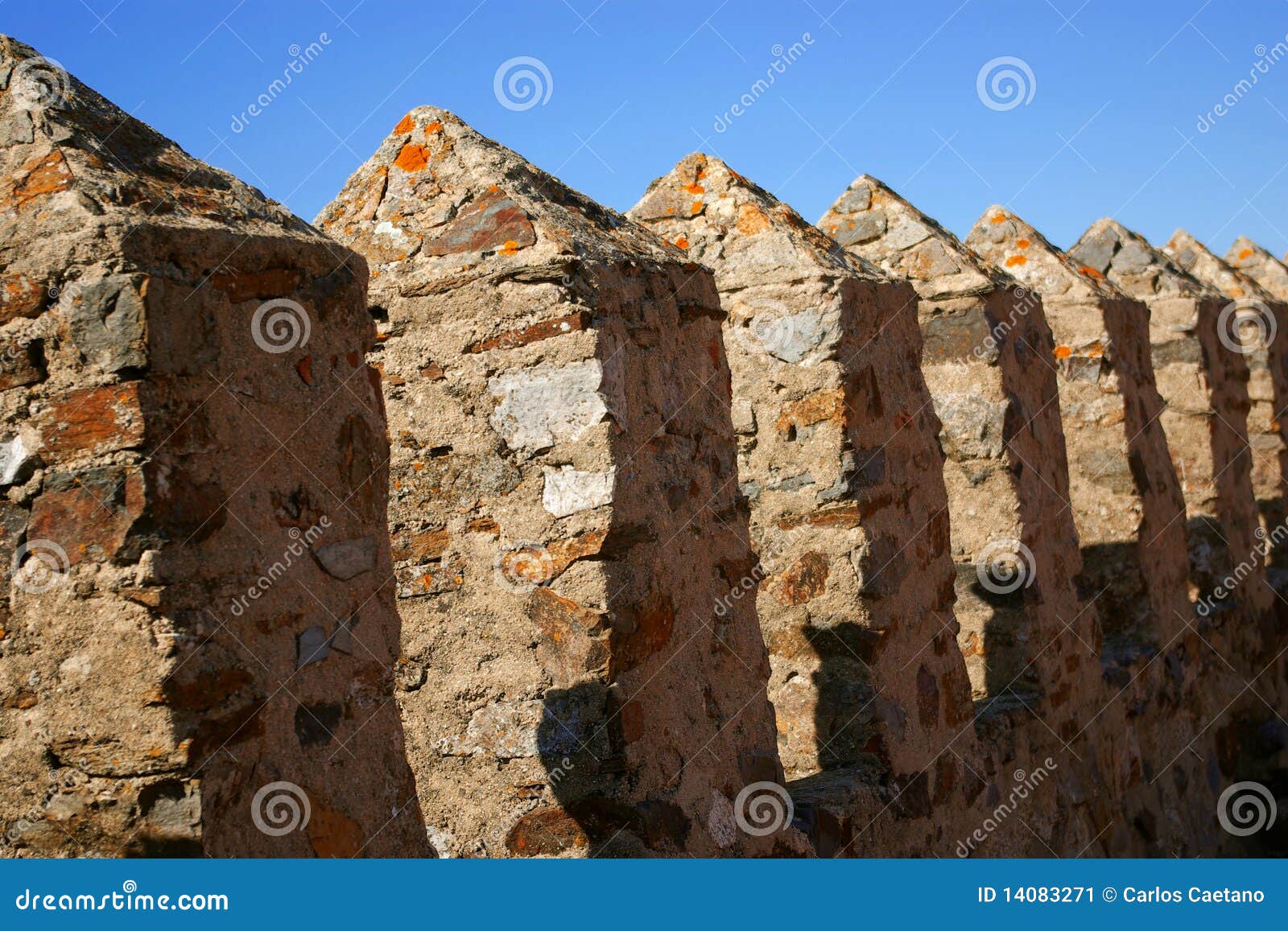 Castle Merlons stock image. Image of thick, ancient, crenellation ...