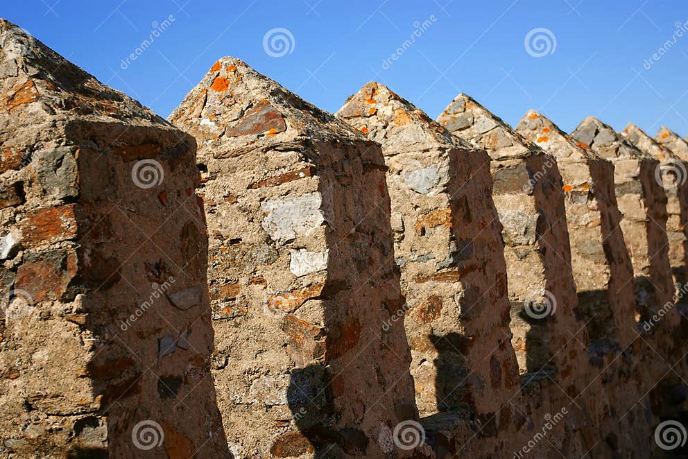 Castle Merlons stock image. Image of thick, ancient, crenellation ...