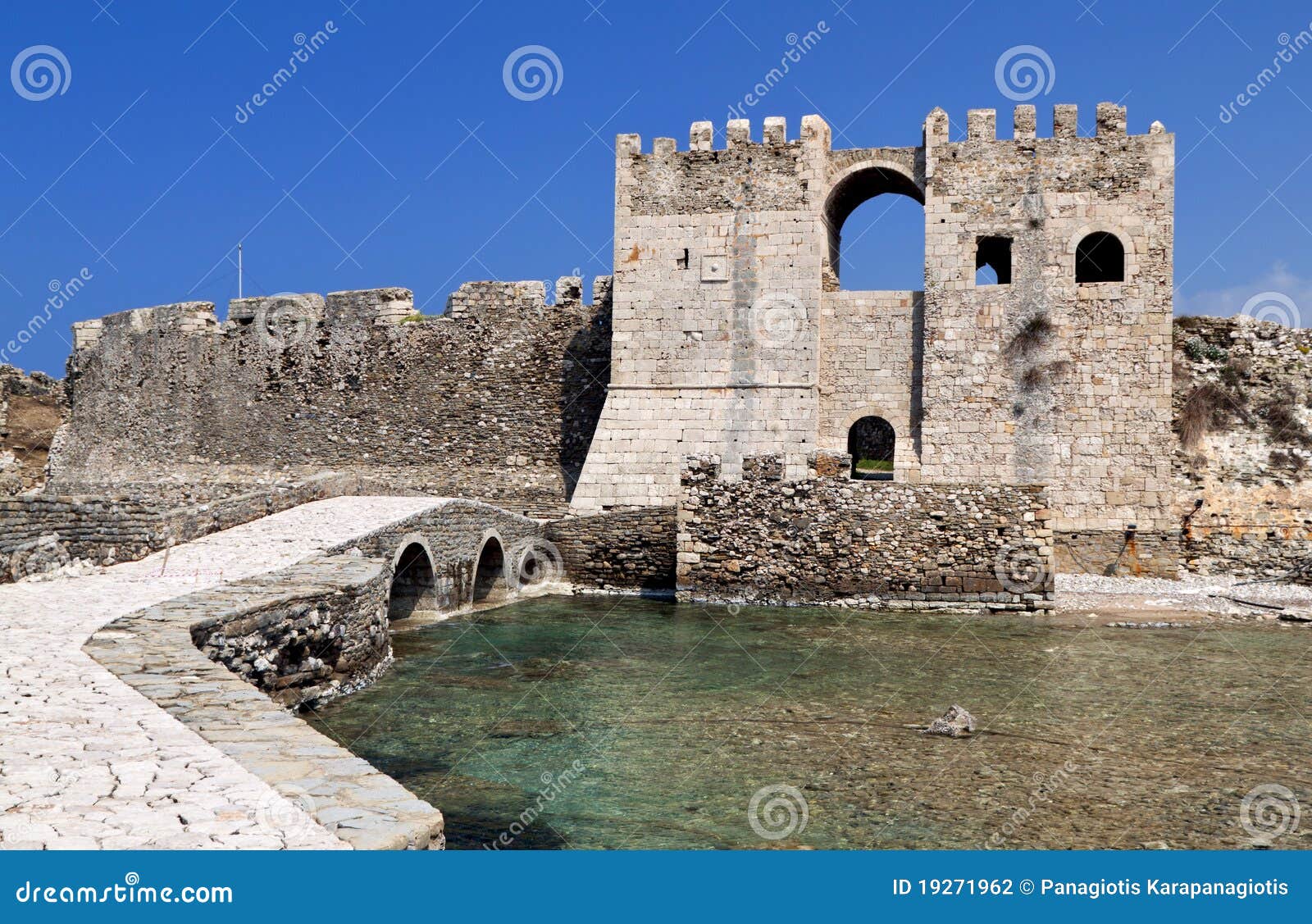 Castle of Methoni at Greece Stock Photo - Image of tower, building ...