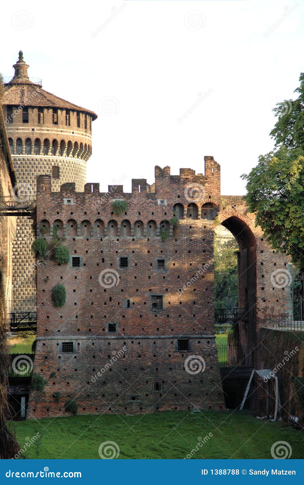 Castle in Milan stock photo. Image of wall, holes, castle - 1388788