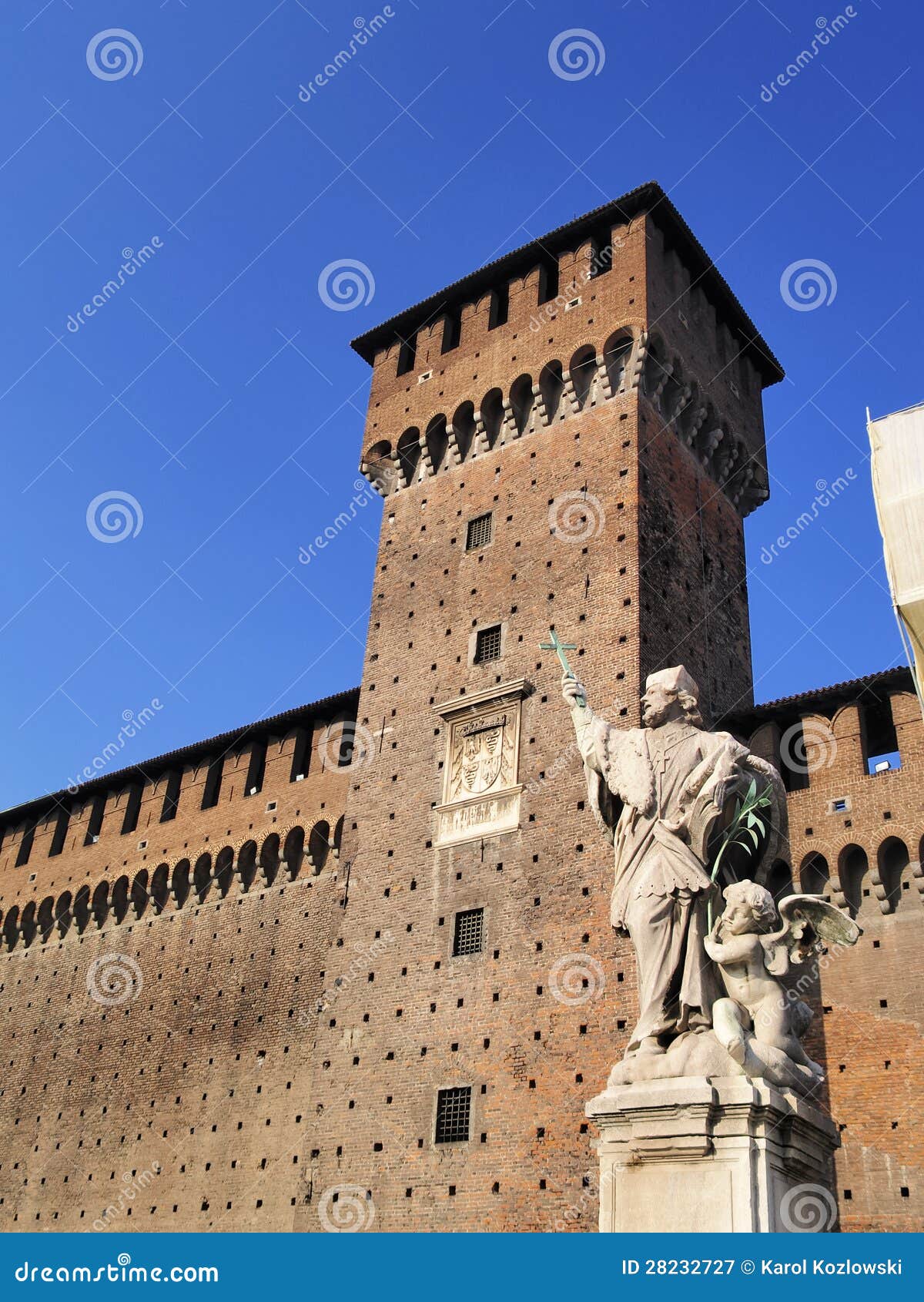 Castle in Milan stock image. Image of architecture, church - 28232727