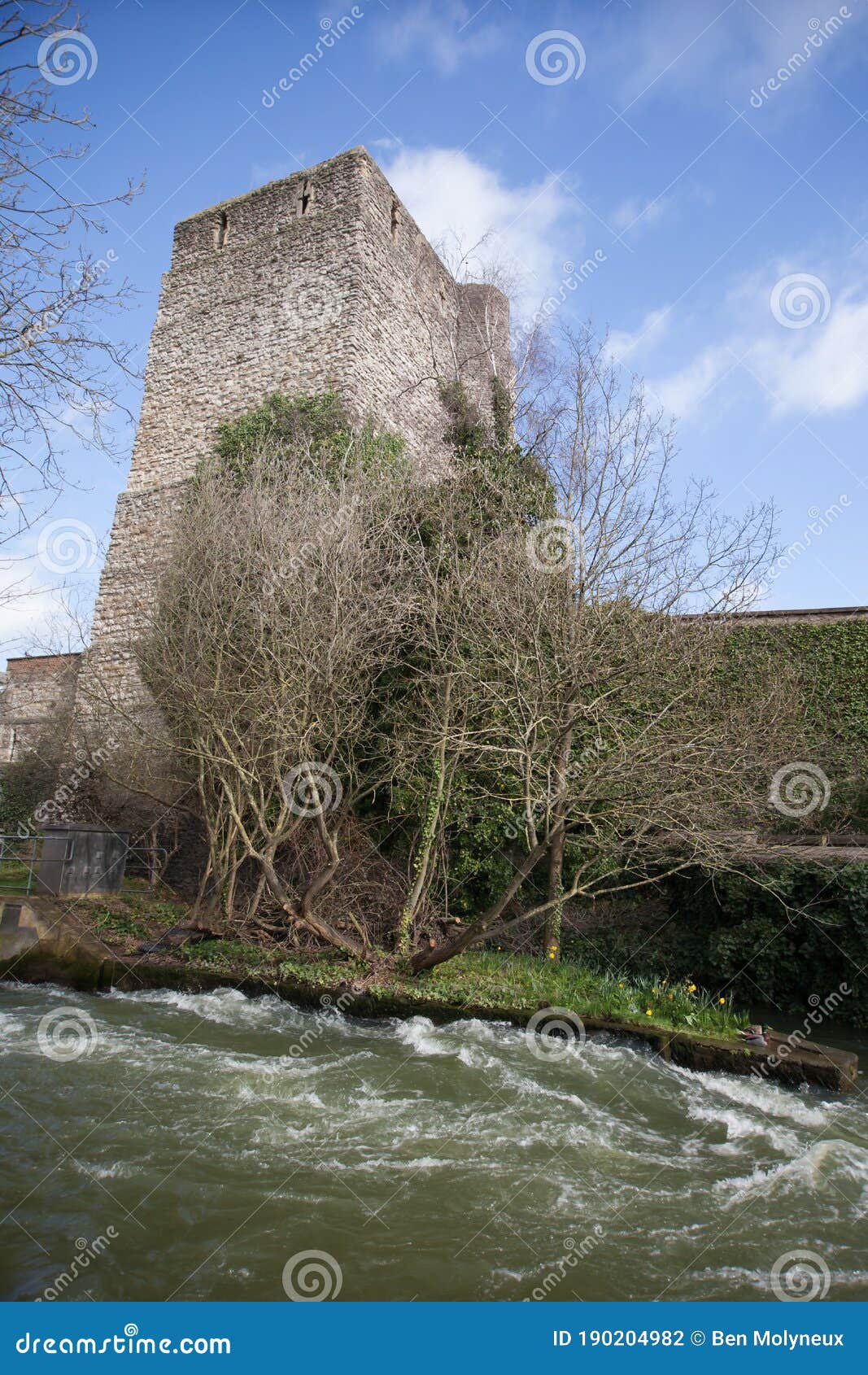 Castle Mill Stream with a View of Oxford Castle and Prison, Oxford, UK ...