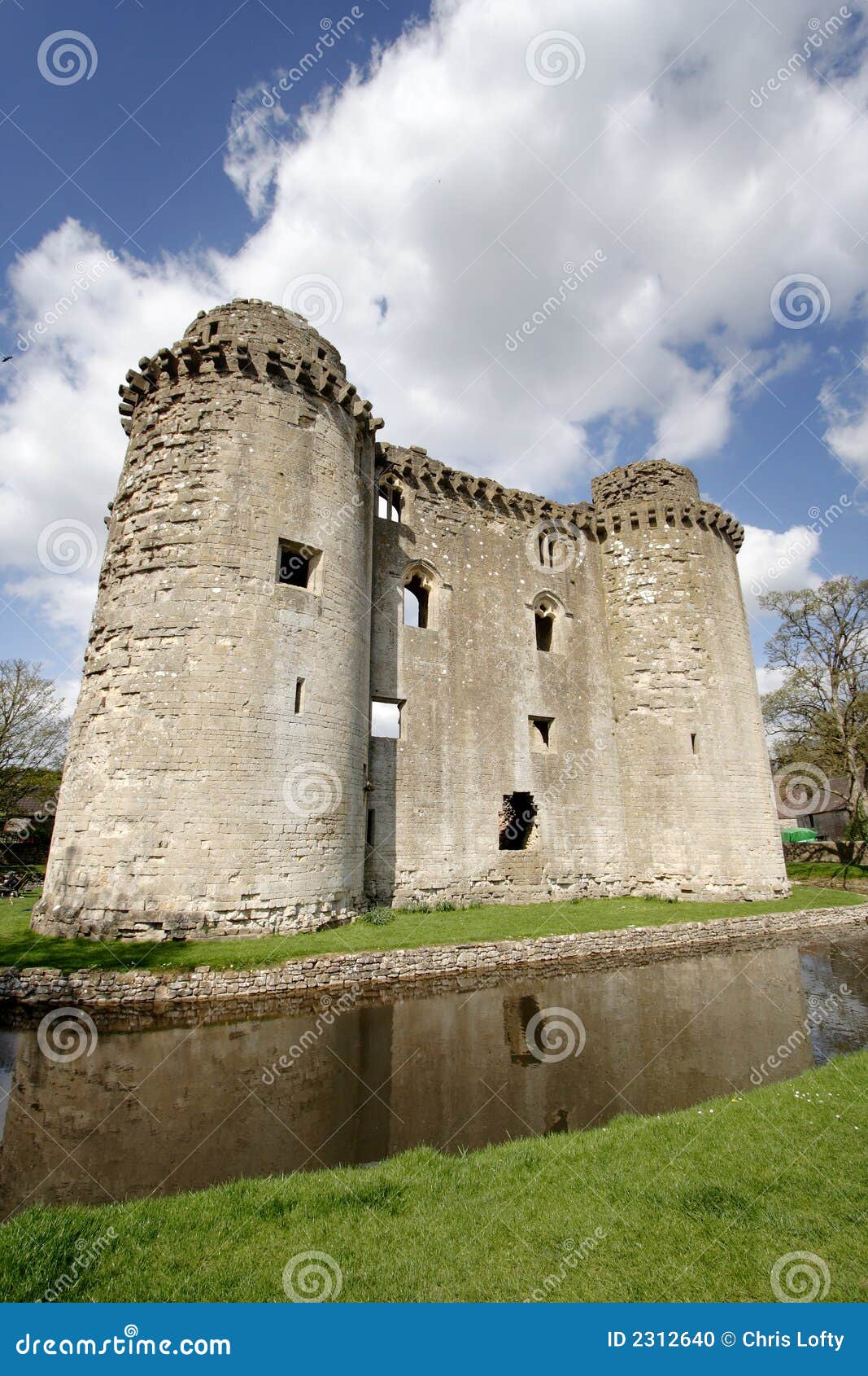 Castle and Moat stock photo. Image of rural, reflections - 2312640