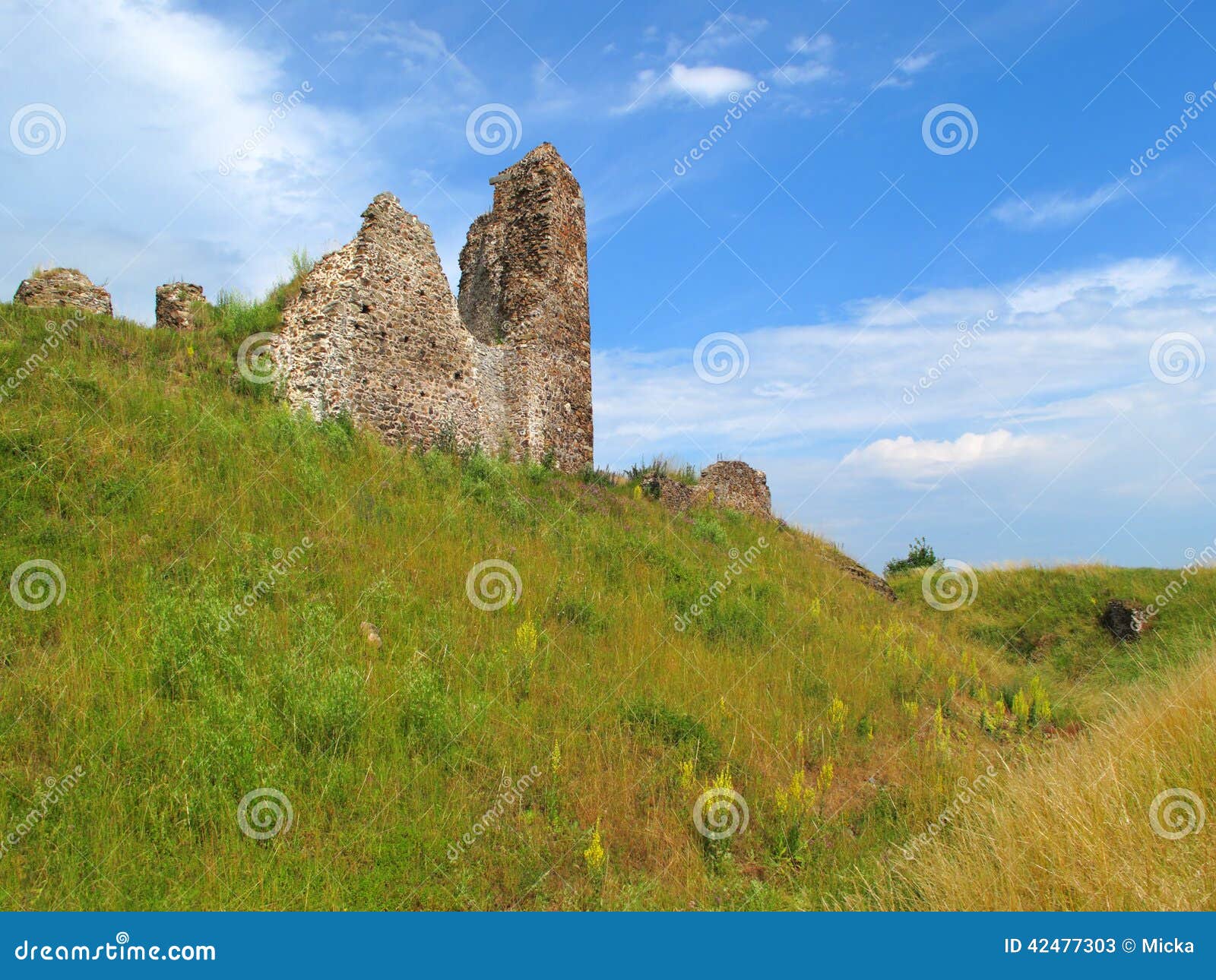 Castle moat and ruins stock image. Image of ditch, outdoor - 42477303