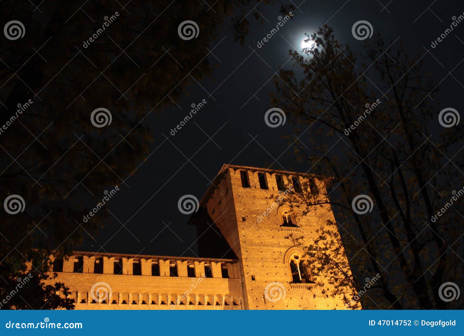 The castle and the moon stock photo. Image of castle - 47014752