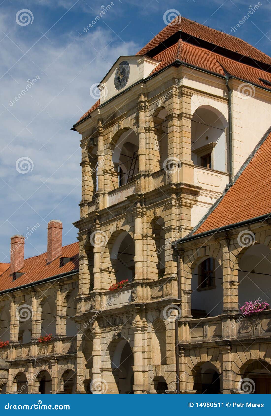 Castle Moravska Trebova stock image. Image of fountain - 14980511
