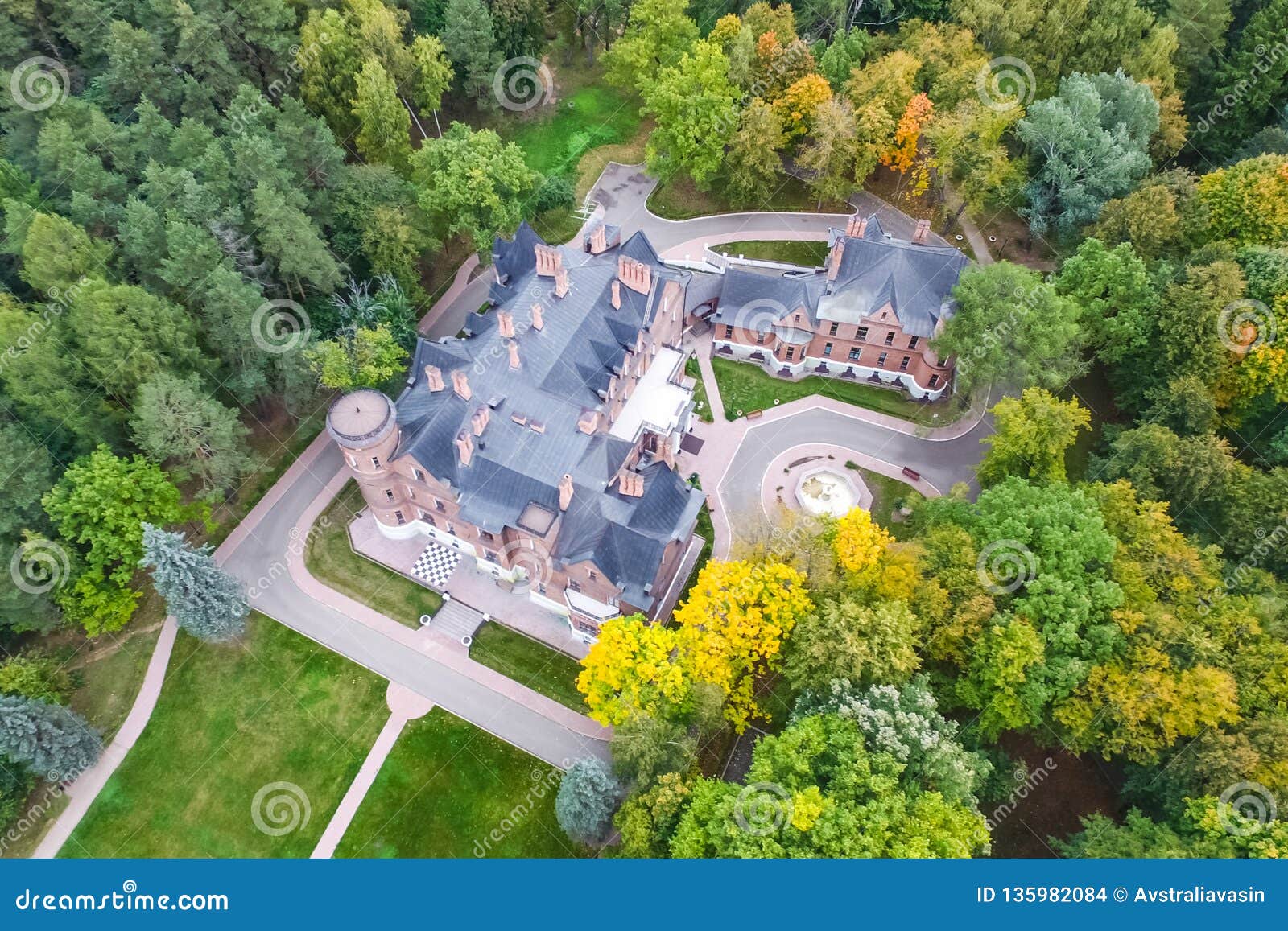 Castle in Moscow in the Park. a Modern Moscow Surrounded by Trees Stock ...