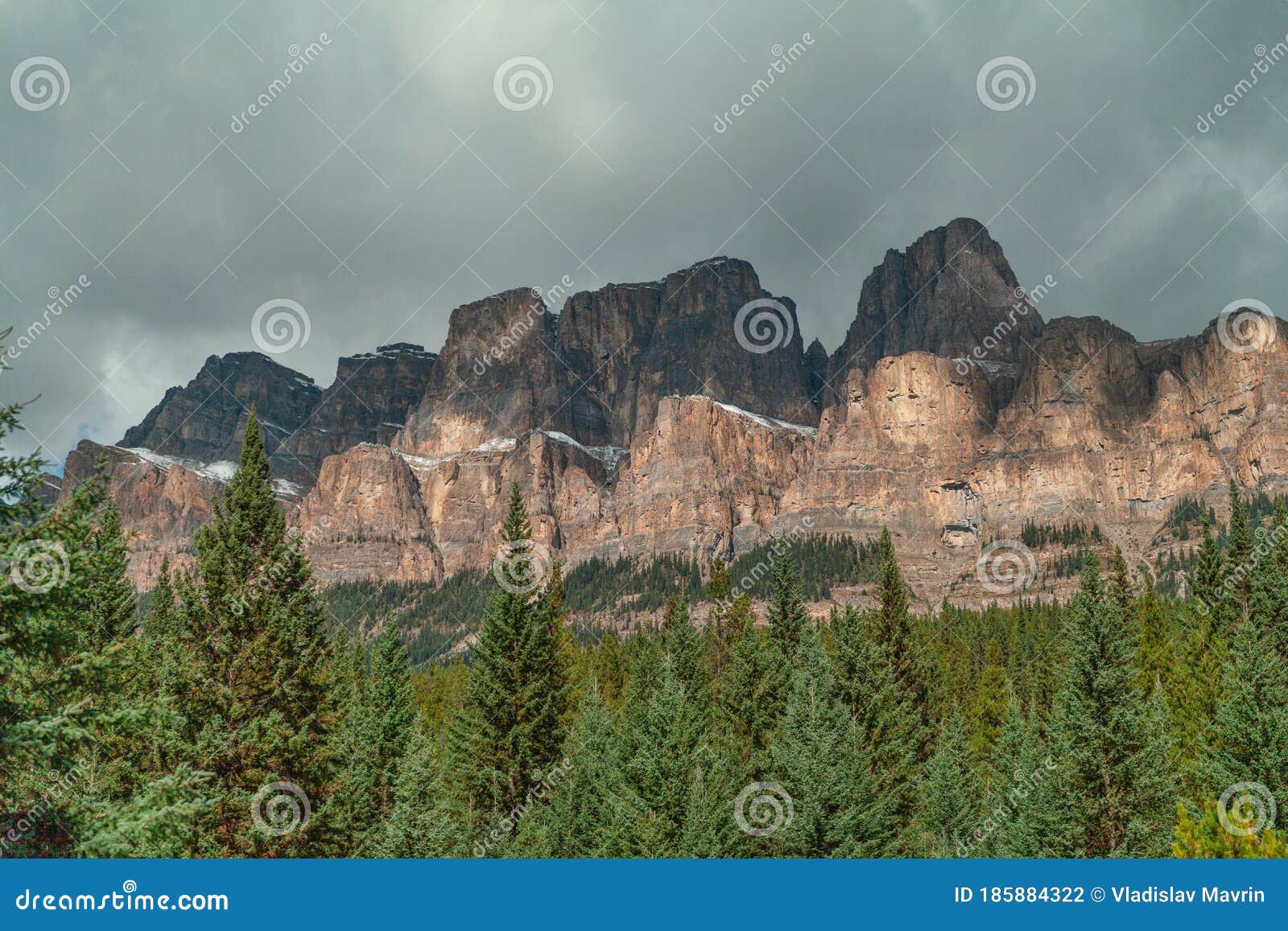 Castle Mountain, Alberta, Canada Stock Photo - Image of rockies ...