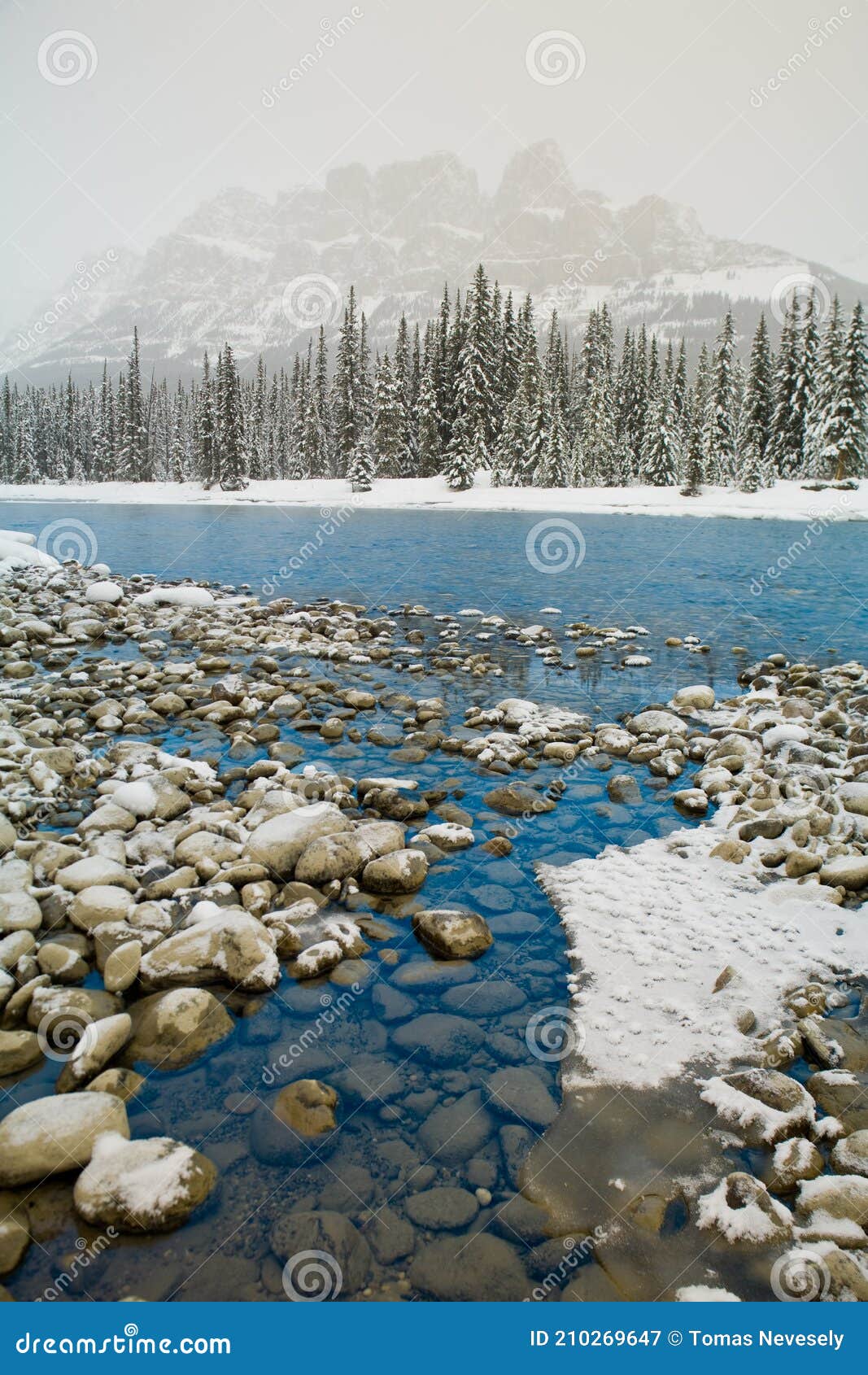 Castle Mountain in Banff National Park, Canada. Stock Image - Image of ...
