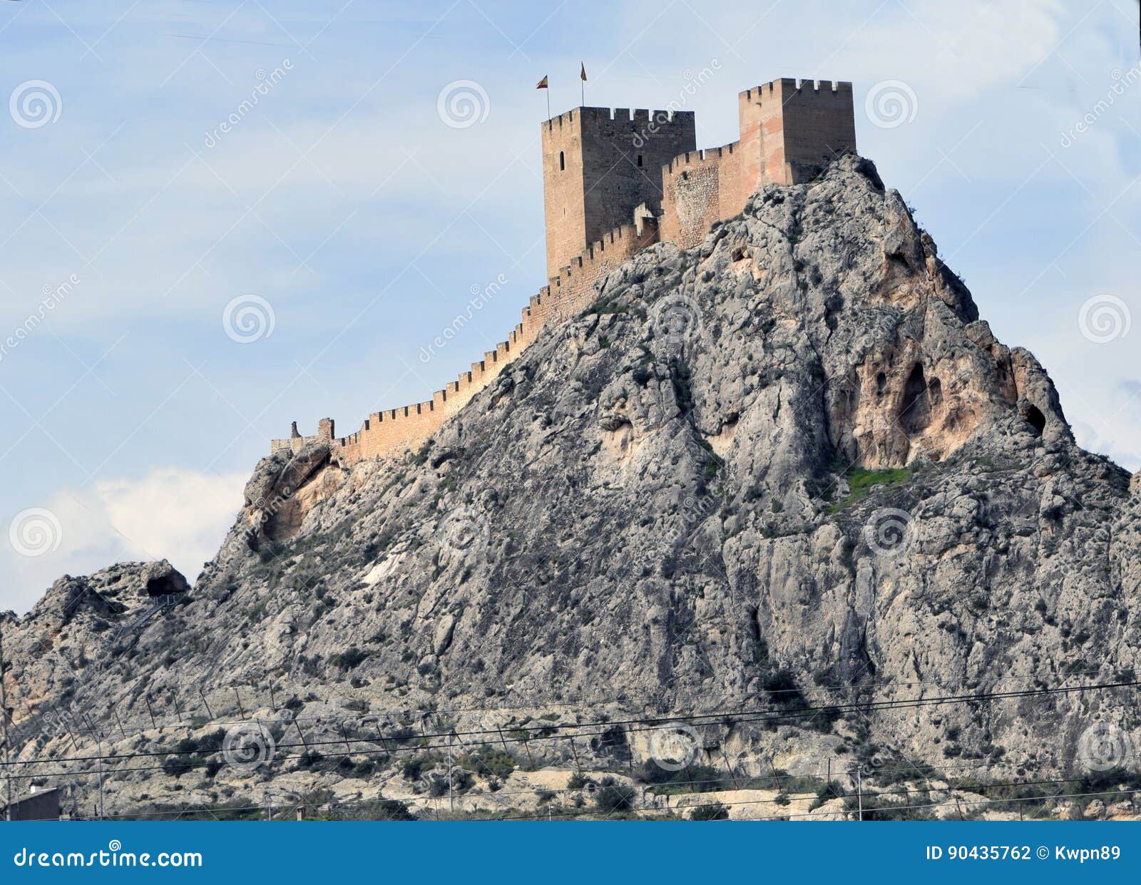 Castle on the Mountain. Mountain Fortress. Stock Photo - Image of ...