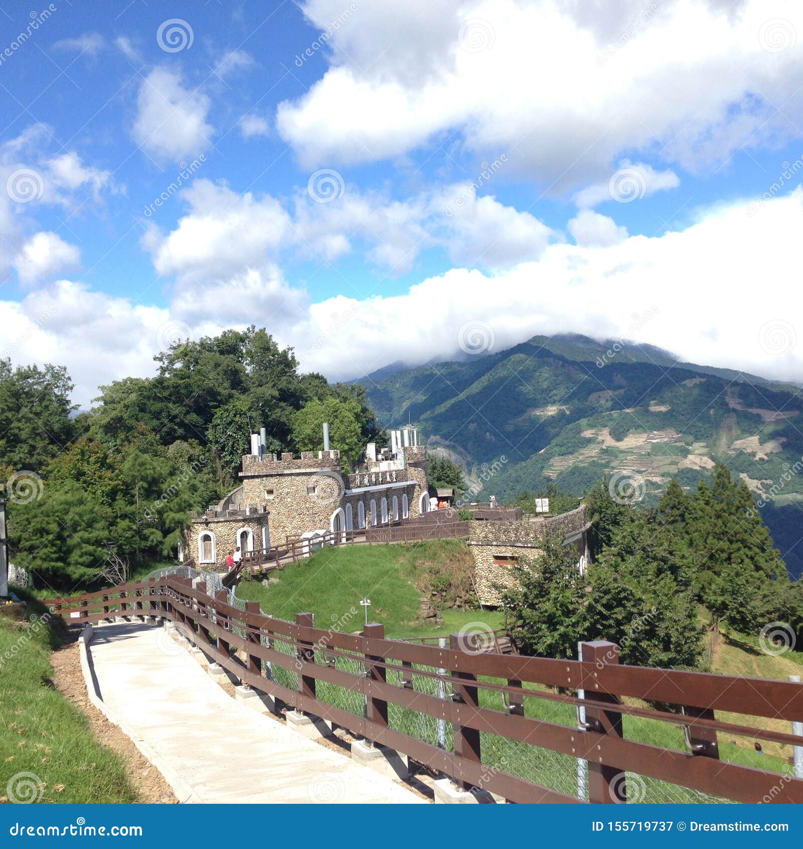 A Castle on the Mountainside Stock Image - Image of quiet, castle ...