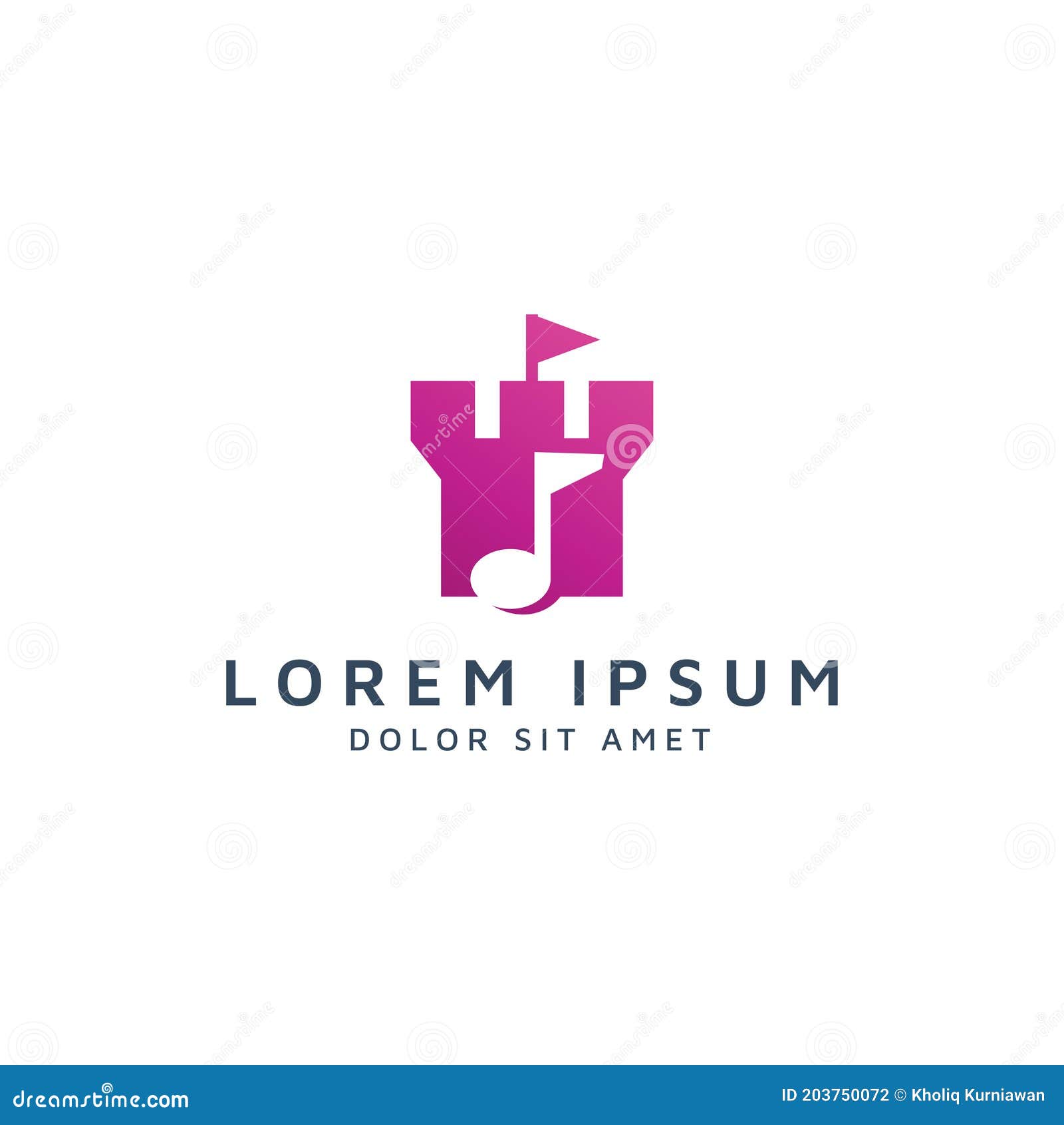 Castle and Music Negative Space Logo Design Stock Vector - Illustration ...