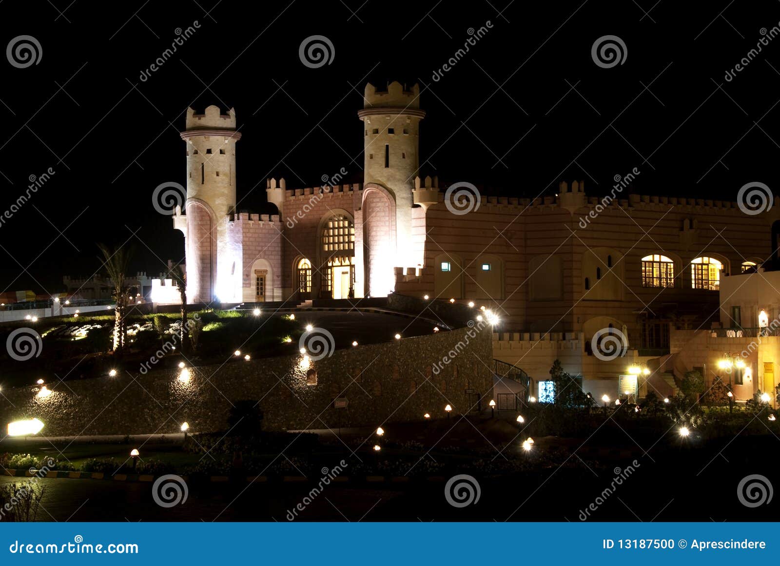 Castle in the night stock photo. Image of gleam, defense - 13187500