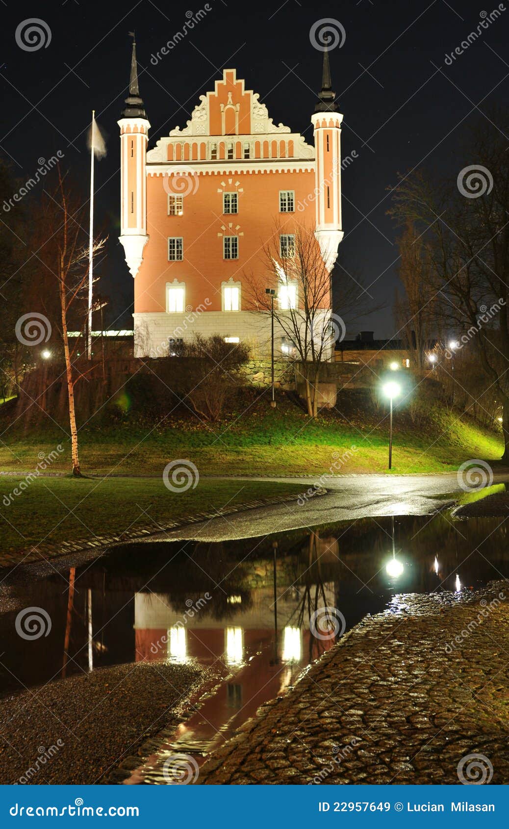 Castle by night stock image. Image of retro, scene, european - 22957649