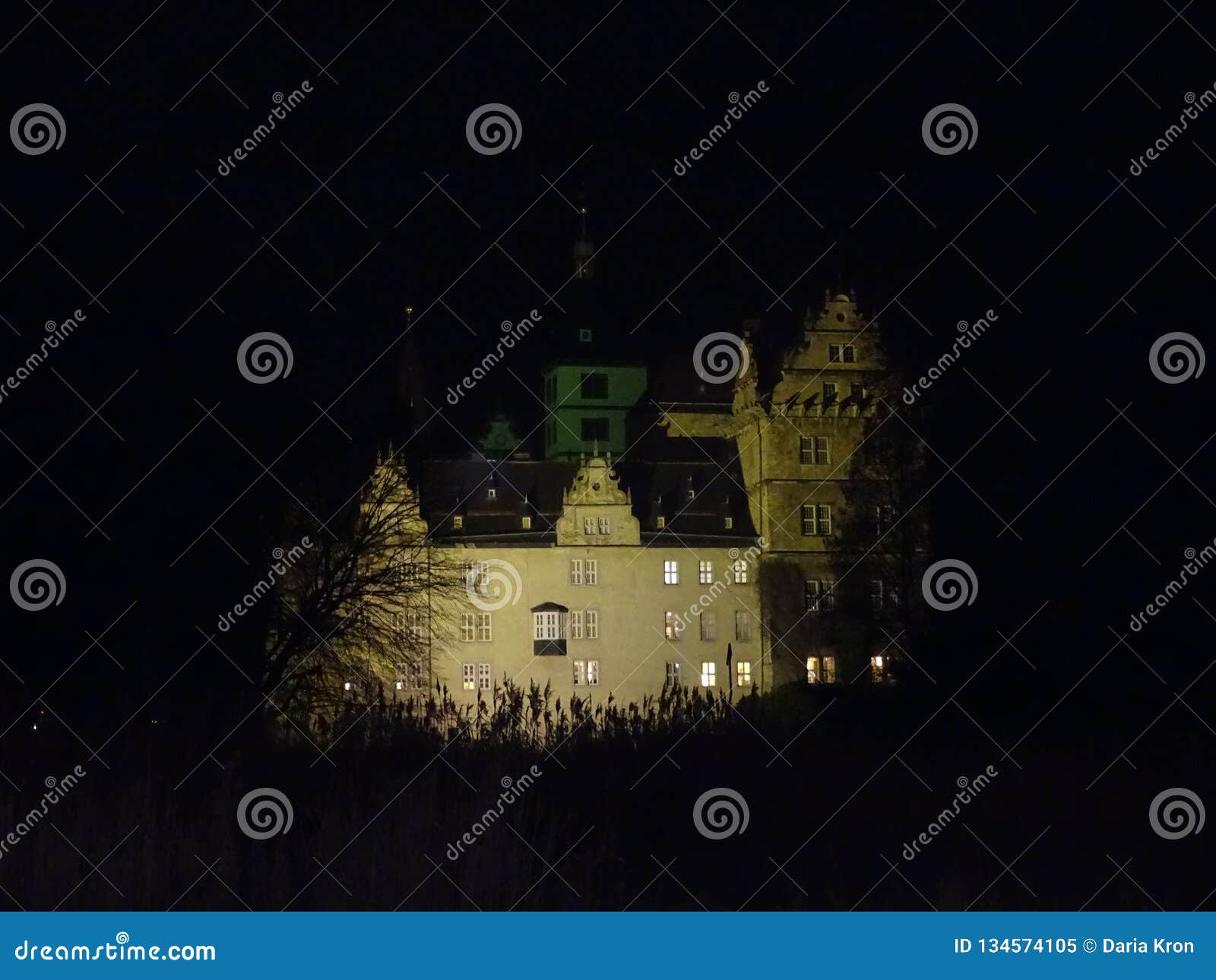 The castle in the night stock image. Image of germany - 134574105