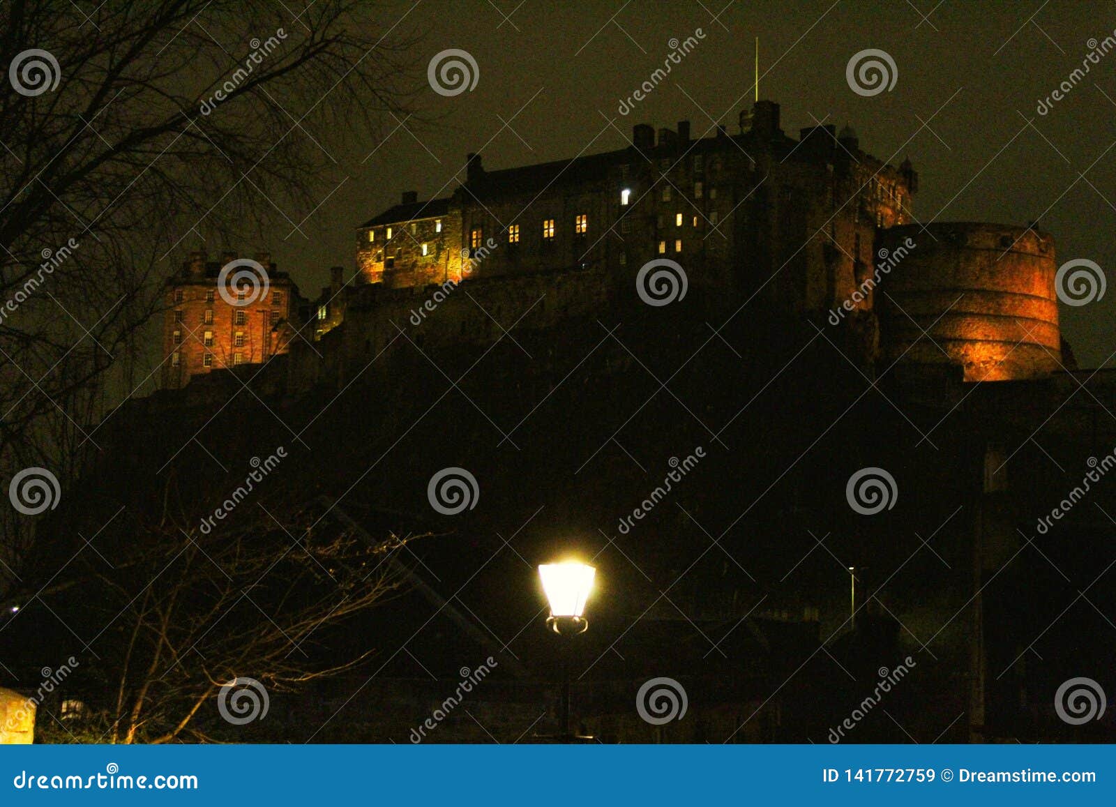 Castle in the Night Scotland Stock Image - Image of holidays, beautiful ...
