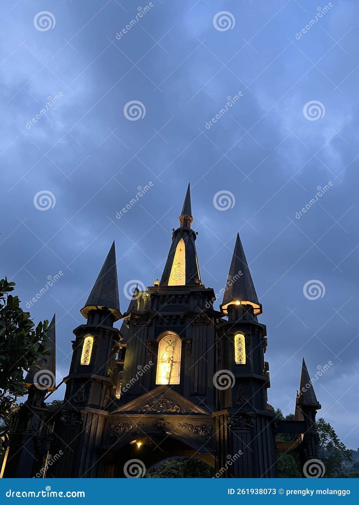 Castle at night stock image. Image of bandung, castle - 261938073