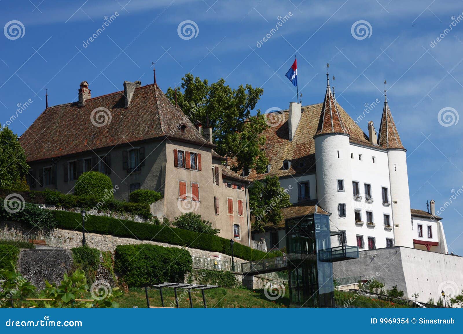 Castle of Nyon stock photo. Image of lake, castle, switzerland - 9969354
