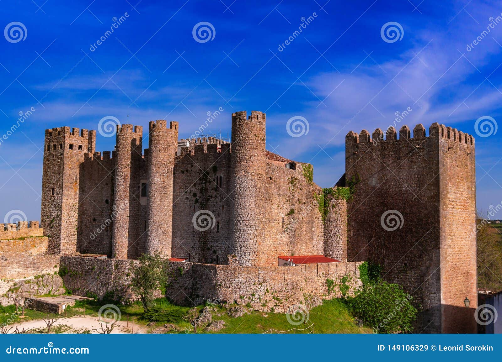 Castle of Obidos in the Medieval Town of Obidos Stock Image - Image of ...
