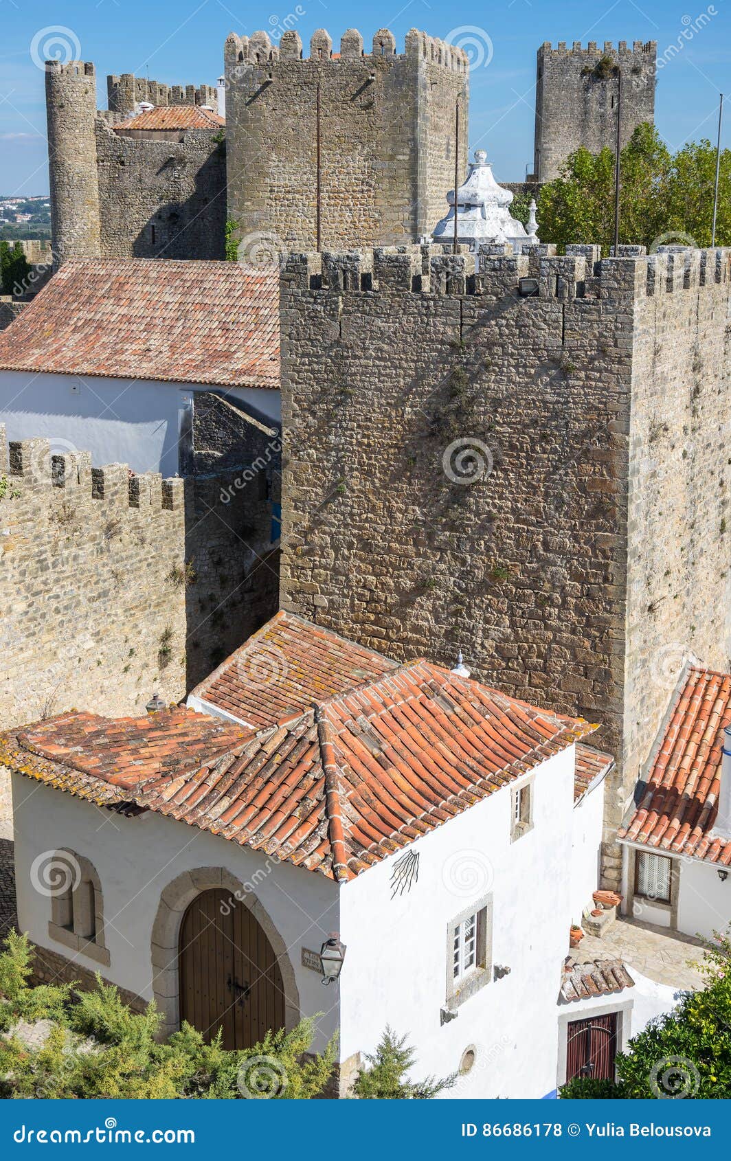 Castle of Obidos stock photo. Image of medieval, building - 86686178