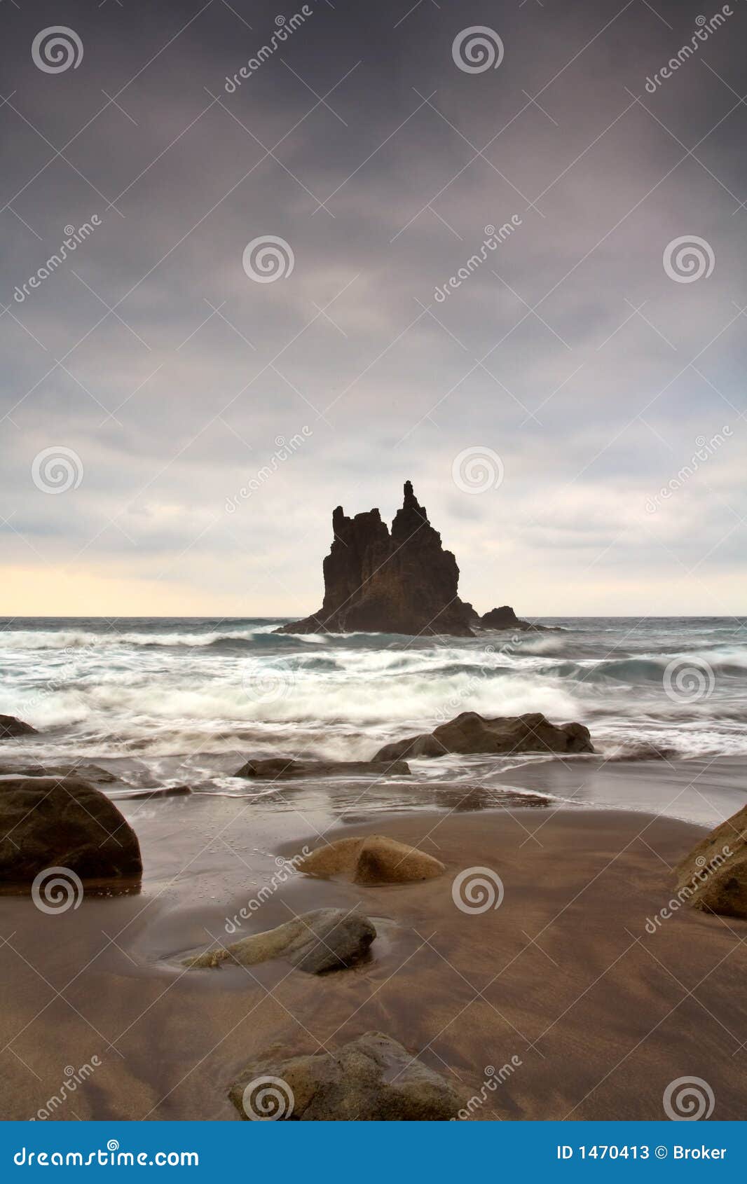 The castle in the ocean stock image. Image of rocky, precipice - 1470413