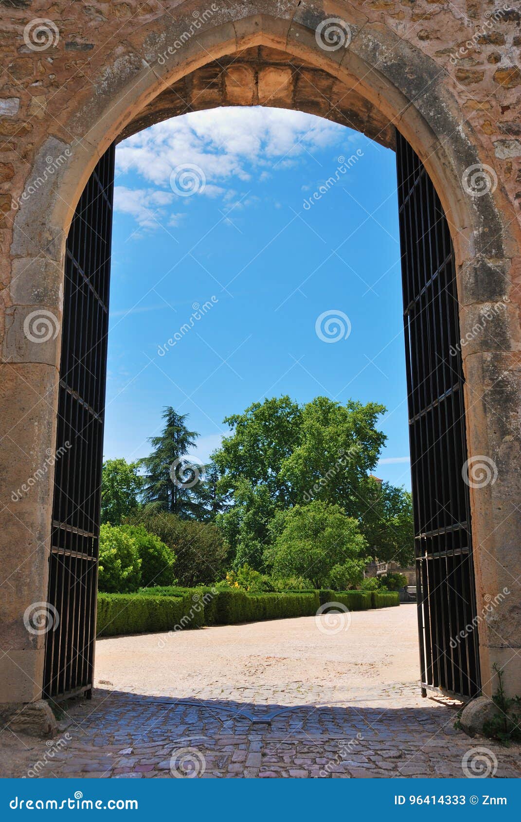 Castle Open Gate, Tomar, Portugal Stock Image - Image of temple, paving ...