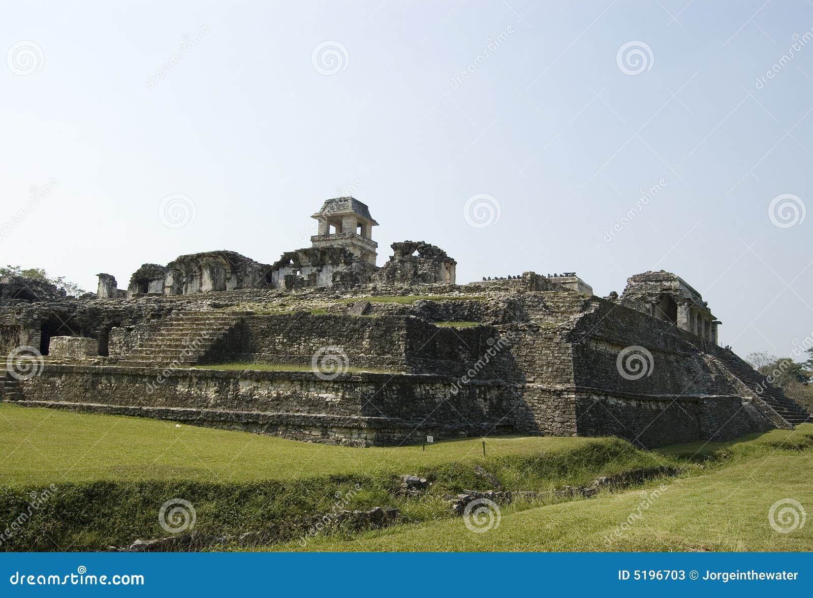 Castle at Palenque Ruins, Mexico Stock Image - Image of central, mayan ...
