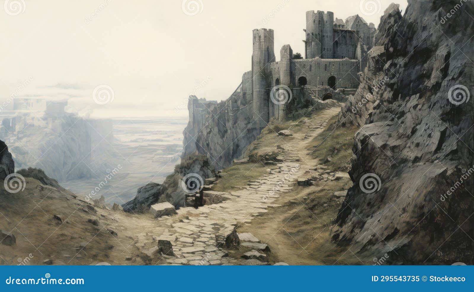 Castle Path: a Majestic Painting by Alan Lee Stock Illustration ...