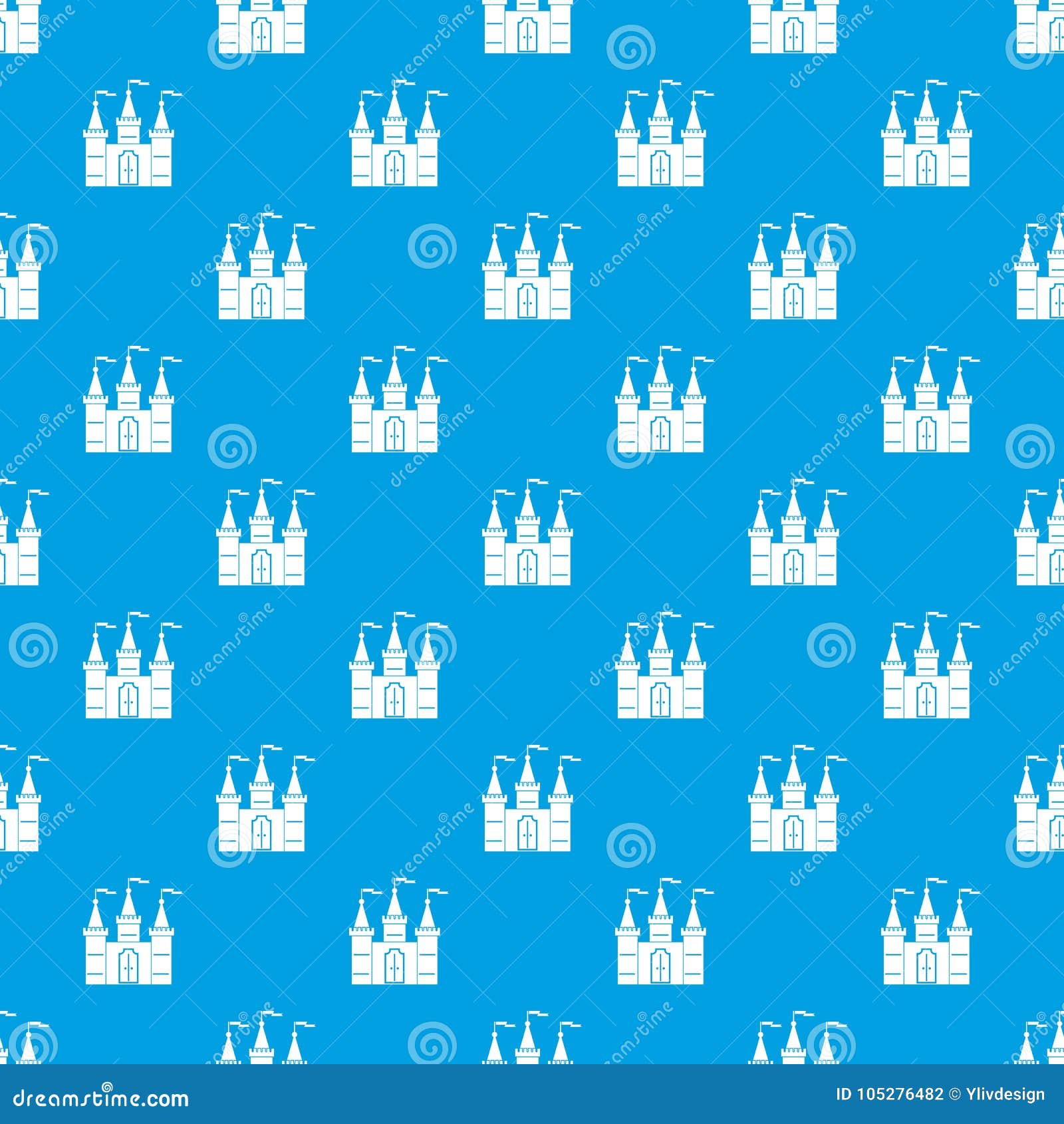 Castle Pattern Seamless Blue Stock Vector - Illustration of fairytale ...