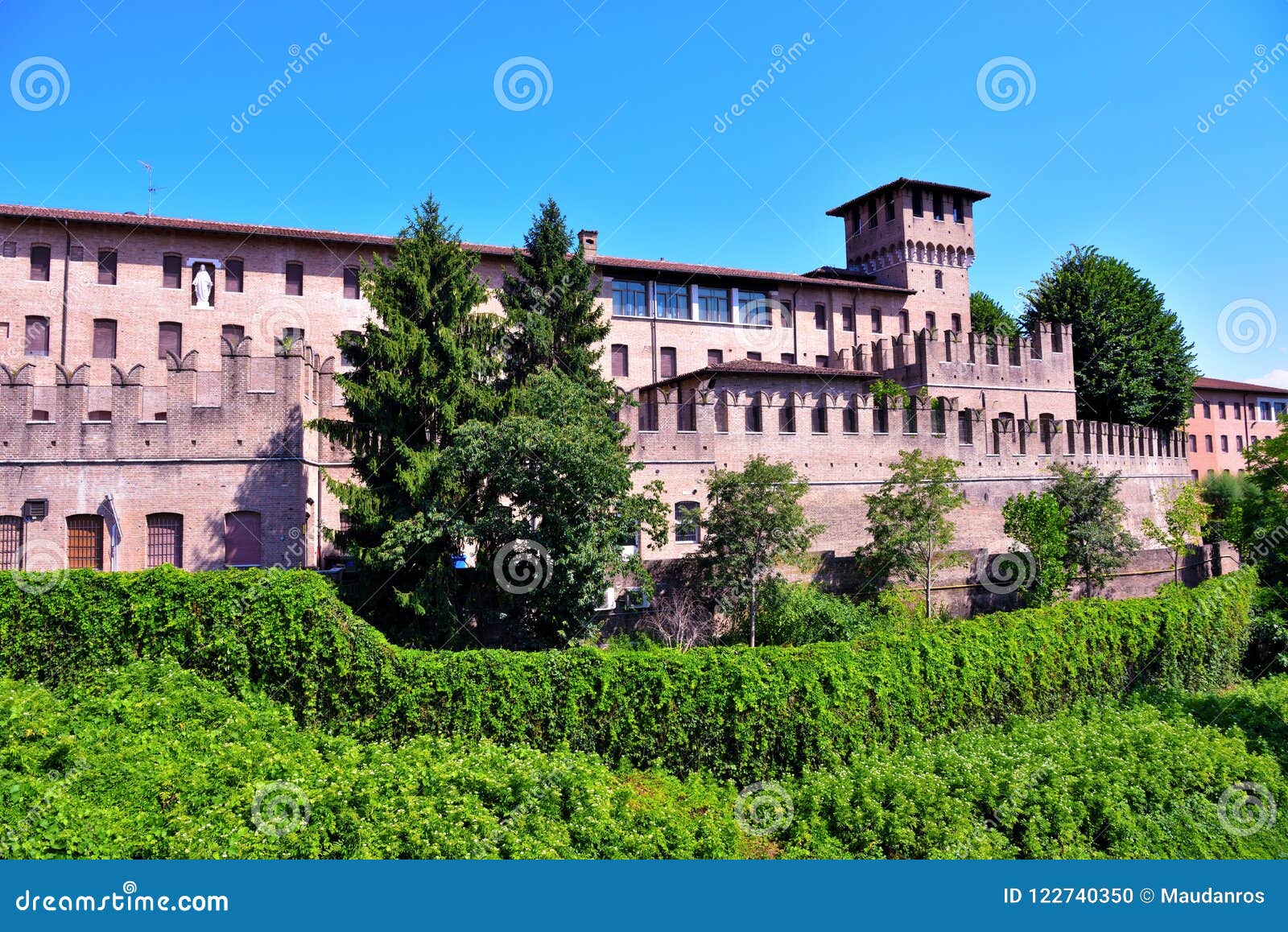 The castle of Pontevico stock photo. Image of nature - 122740350